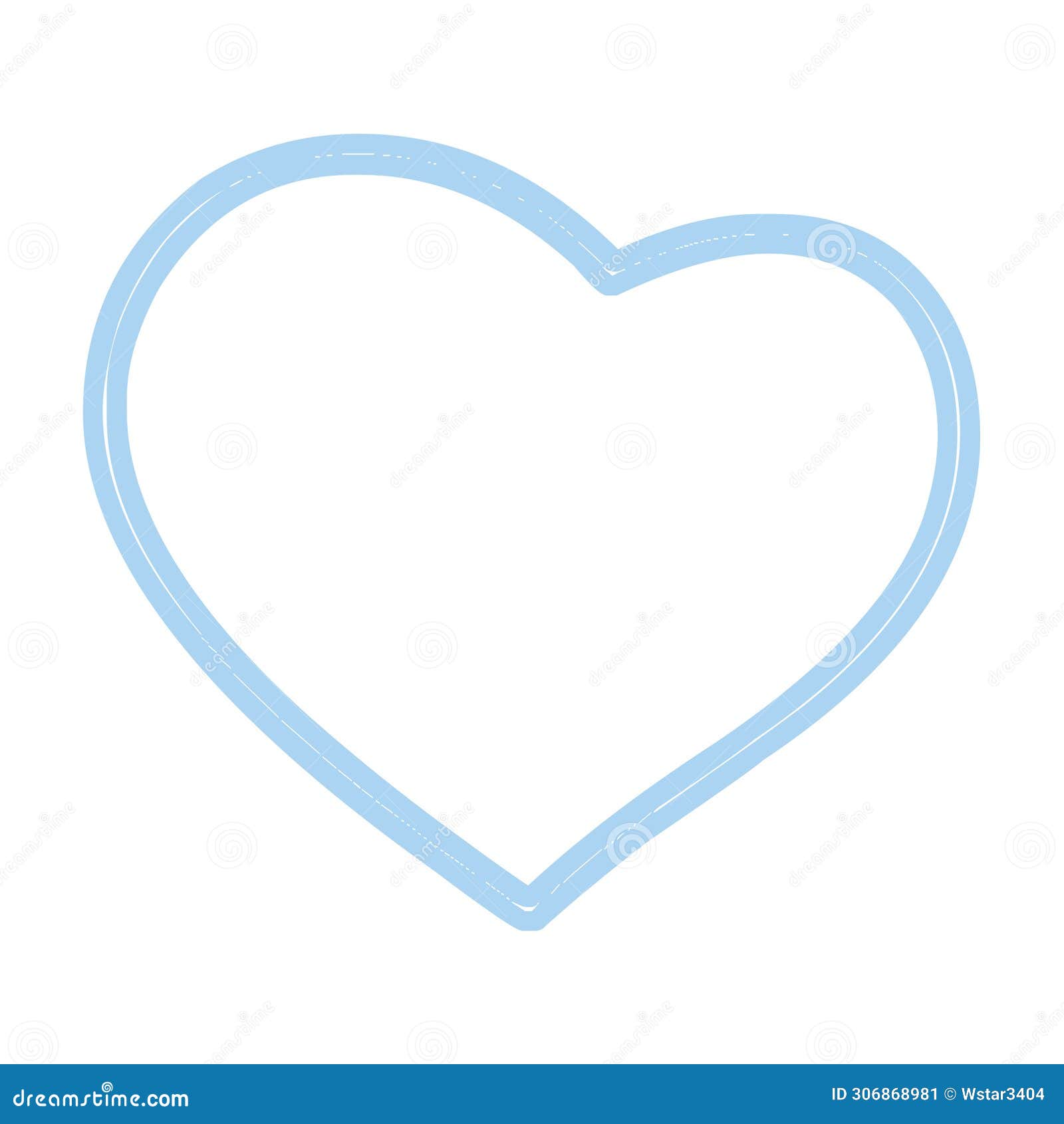 Hand Drawn Blue Heart Frame Stock Vector - Illustration of brush ...