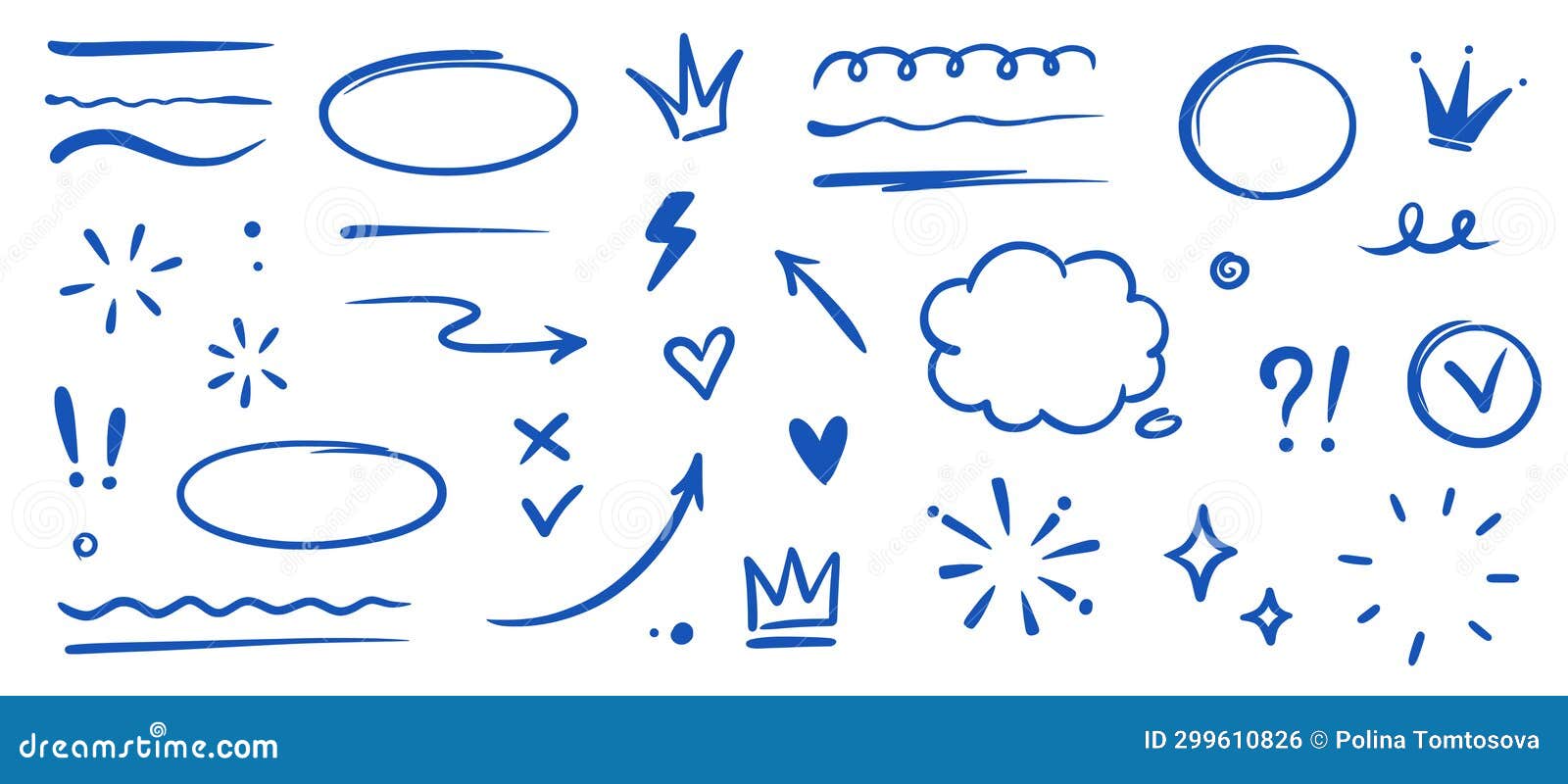 Hand Drawn Blue Highlight, Text Underline, Emphasis Mark, Line Shape ...