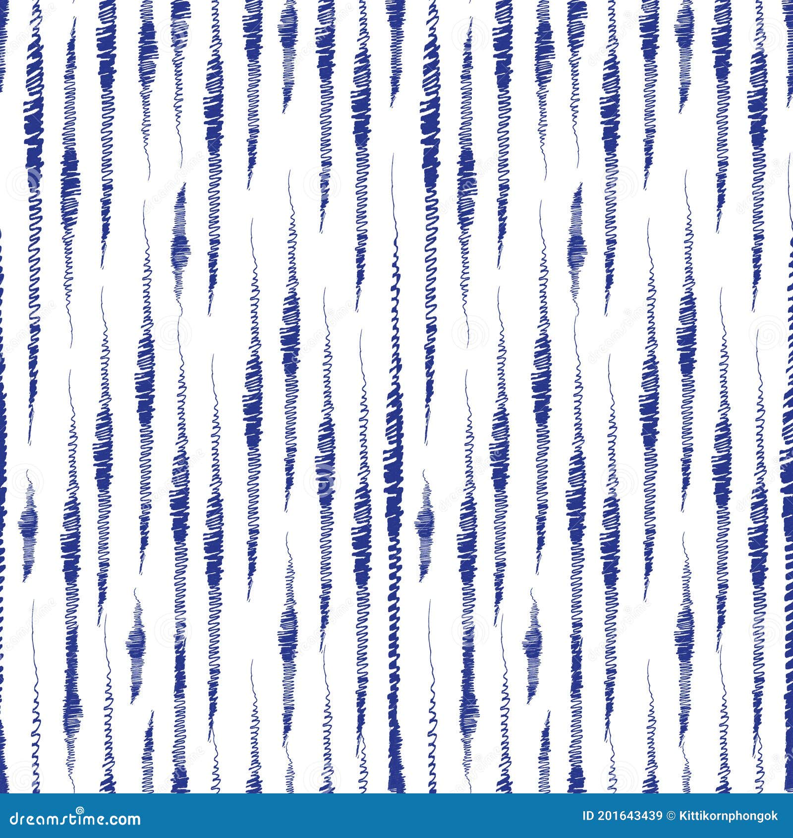 Hand Drawn Blue Messy Lines Seamless Pattern Stock Vector ...