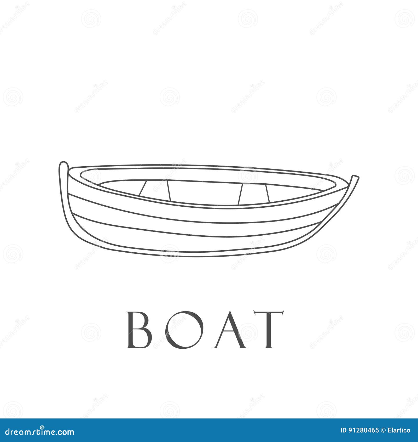 Hand drawn boat. stock vector. Illustration of sketch - 91280465