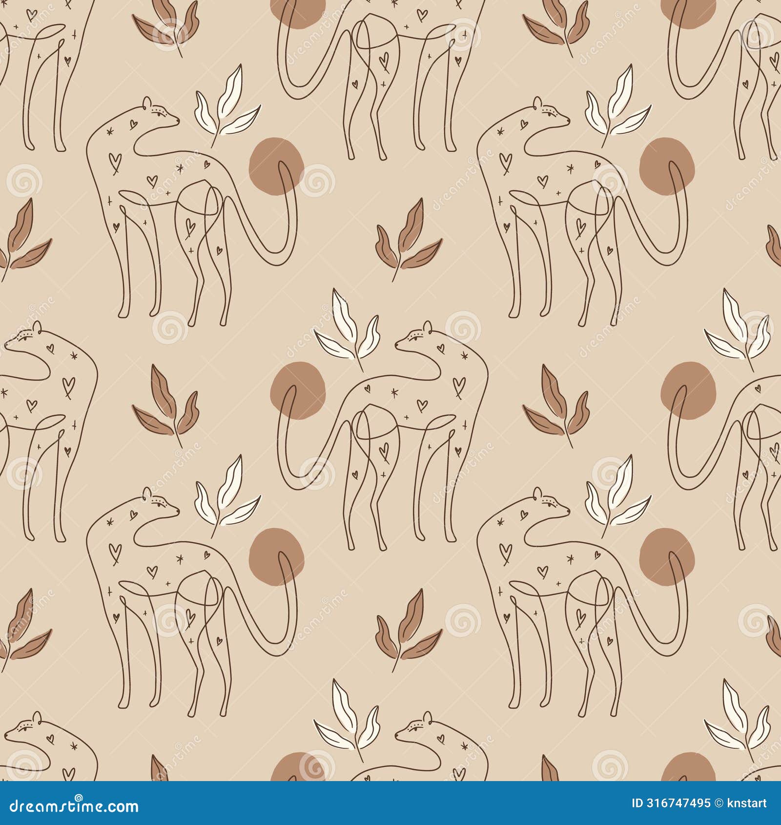 Hand Drawn Boho Abstract Minimalistic Wrapping Pattern with Line ...