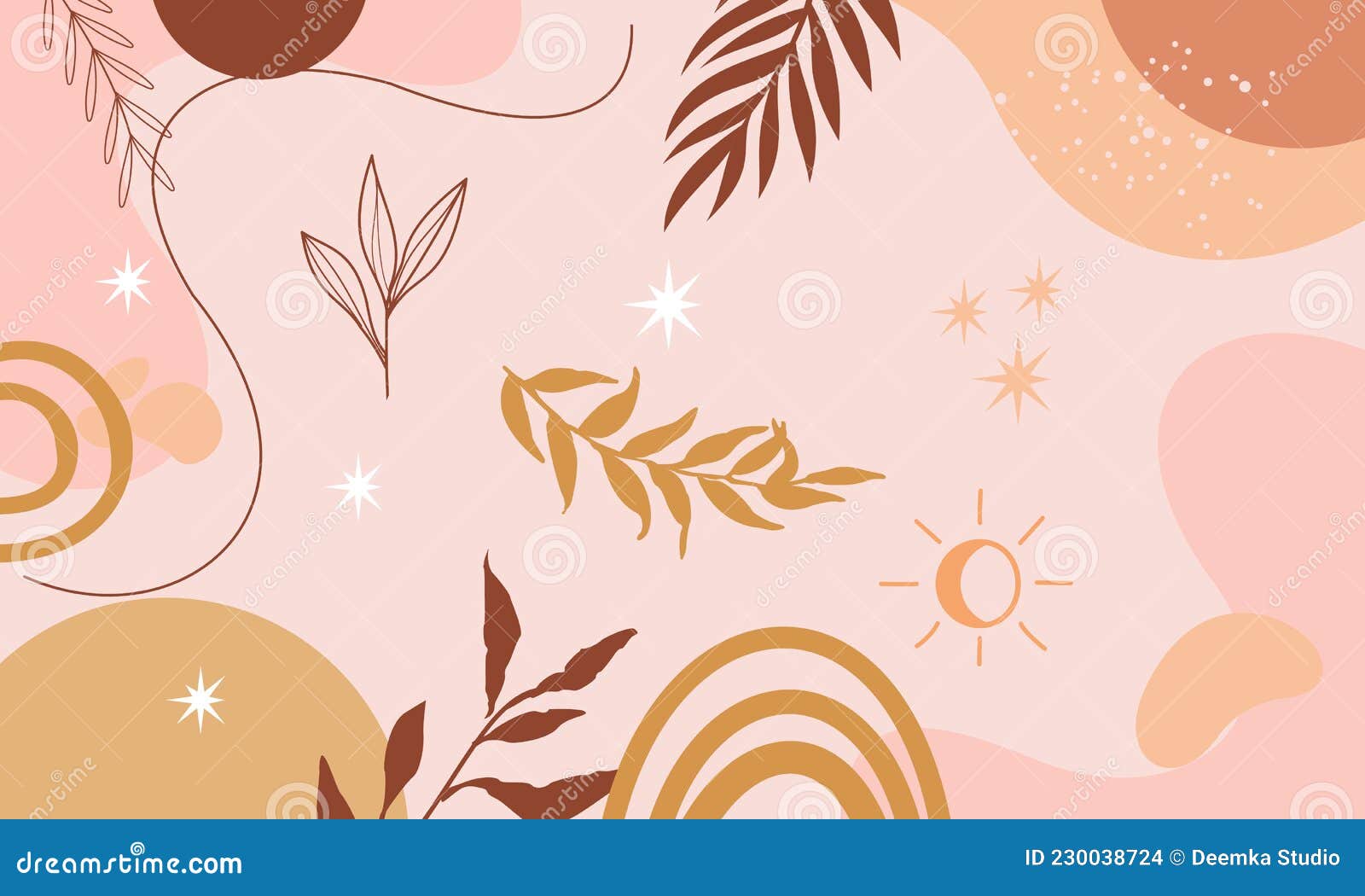 Hand Drawn Boho Background Vector Stock Vector - Illustration of ...