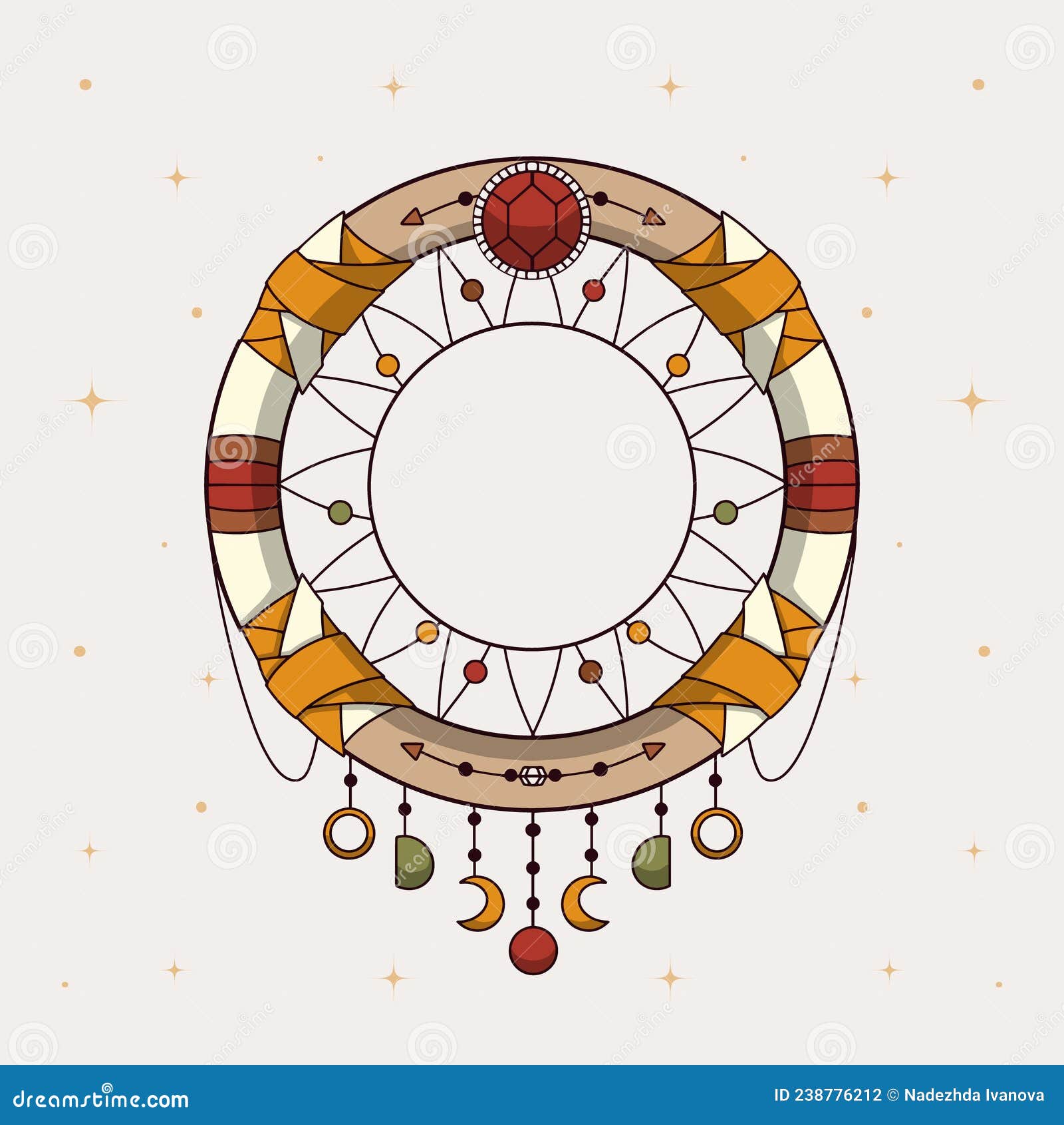 Hand Drawn Boho Frame Design Vector Illustration. Stock Vector ...