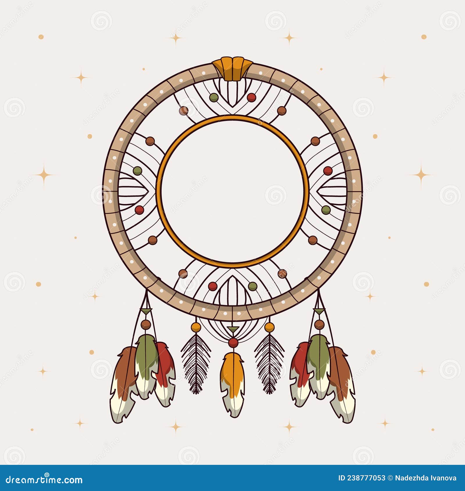 Hand Drawn Boho Frame Design Vector Illustration. Stock Vector ...