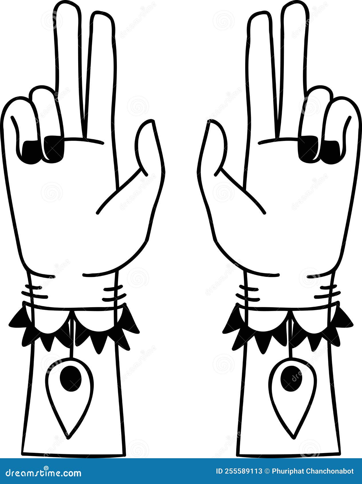 Hand Drawn Boho Style Hands Illustration Stock Vector - Illustration of ...