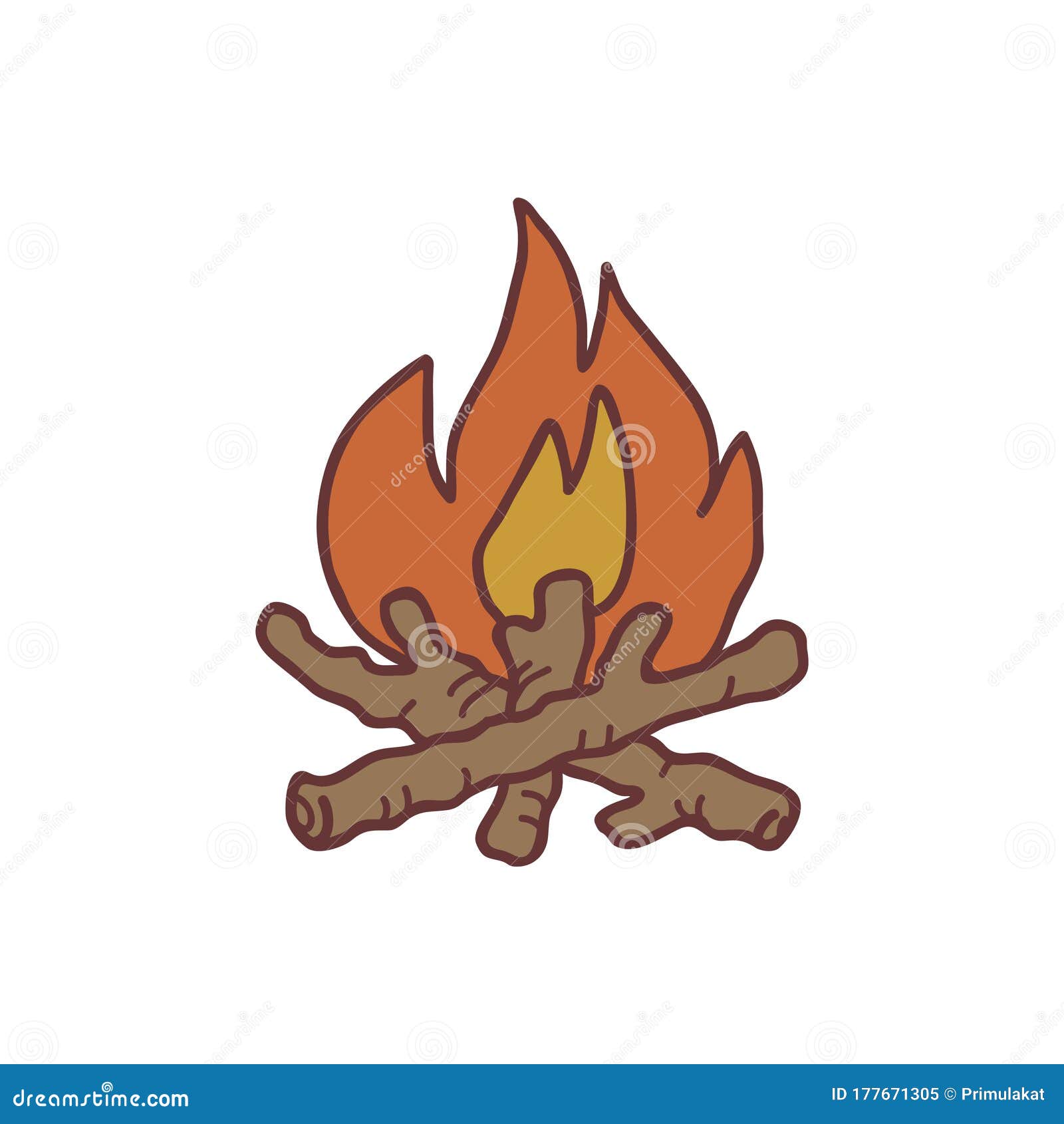 Hand Drawn Bonfire, Sketch Colored Vector Illustration Stock Vector ...