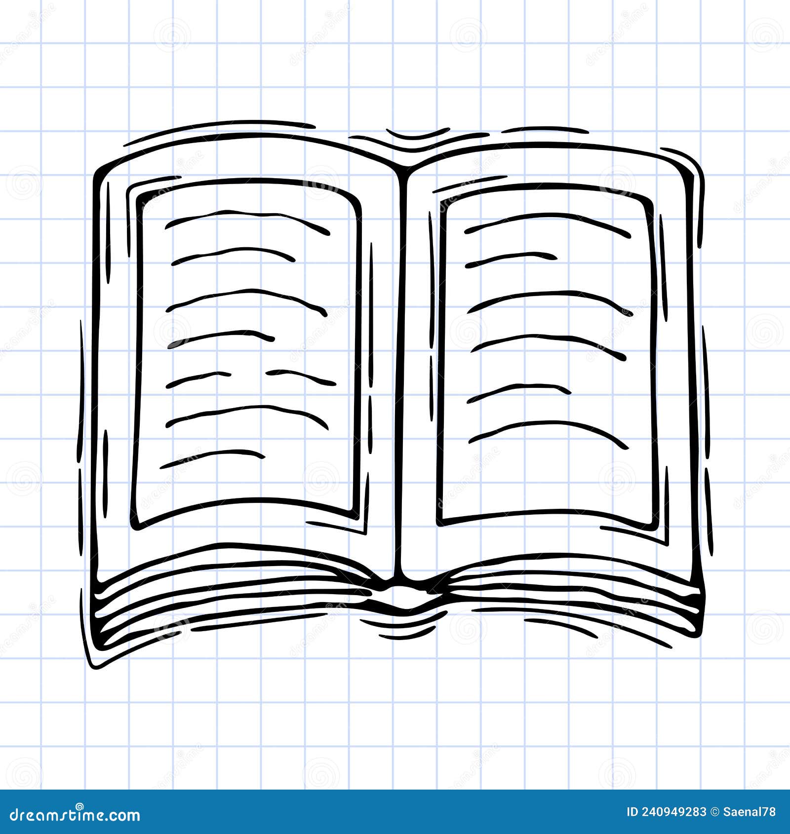 Hand Drawn Book, Notebook. Outline Icon. Sketch Style Stock Vector ...