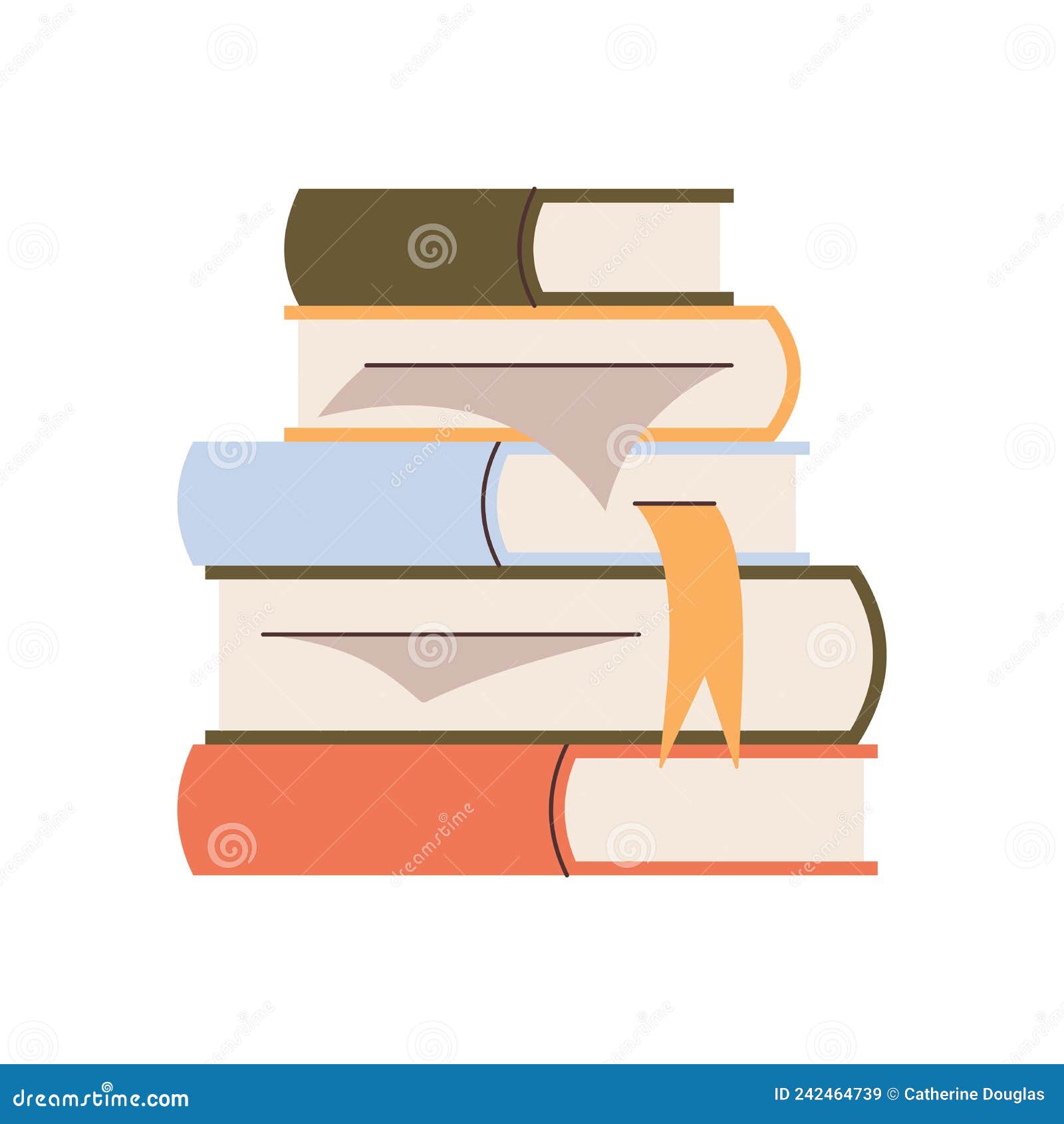 Hand Drawn Books Element for Your Design Stock Vector - Illustration of ...