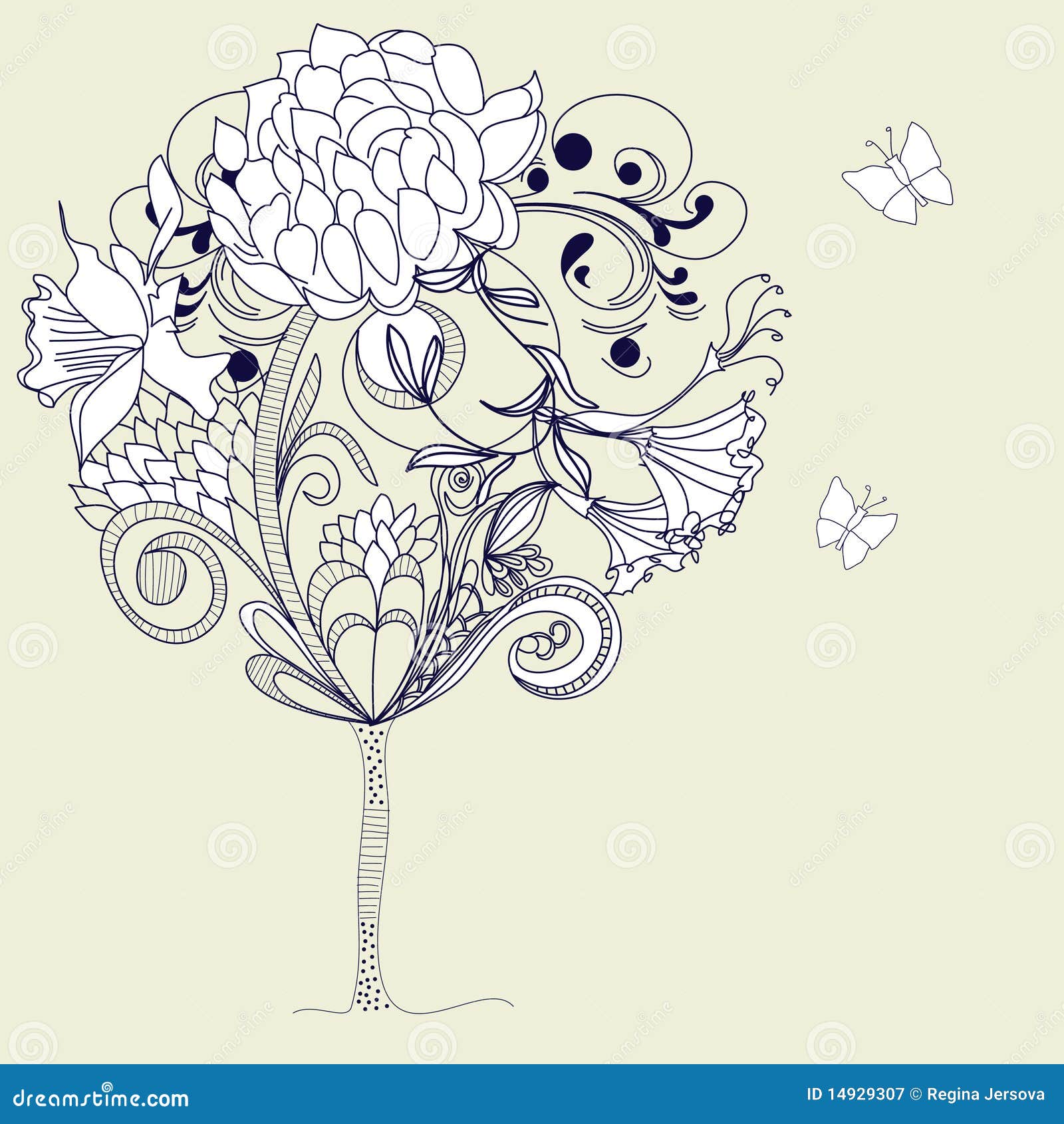 Hand-Drawn boom. Schets vector illustratie. Illustration of creatief ...