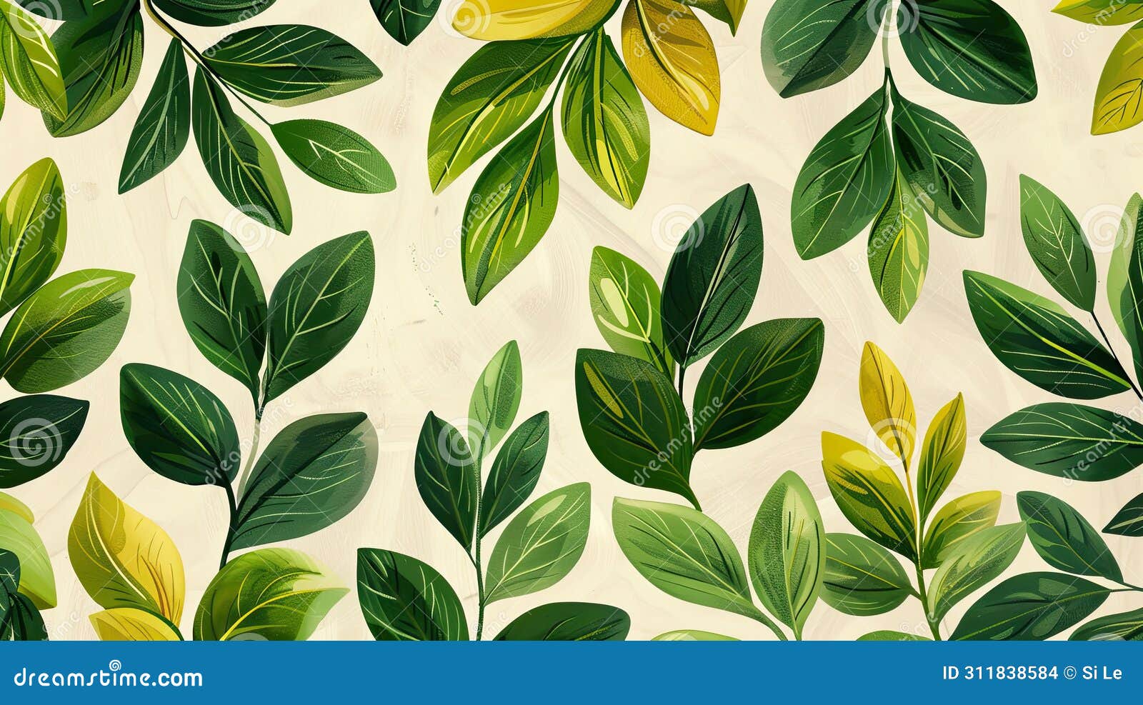 Organic Greenery Pattern: Hand-Drawn Botanical Illustration for ...