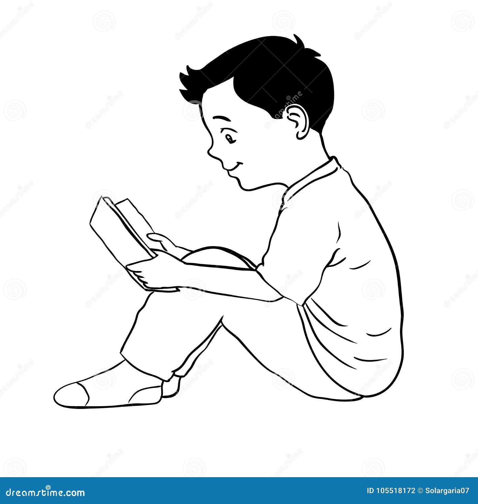 Hand Drawn Boy Reading Book-Vector Illustration Stock Vector ... Hand Drawn Boy Reading Book-Vector Illustration Stock Vector ...