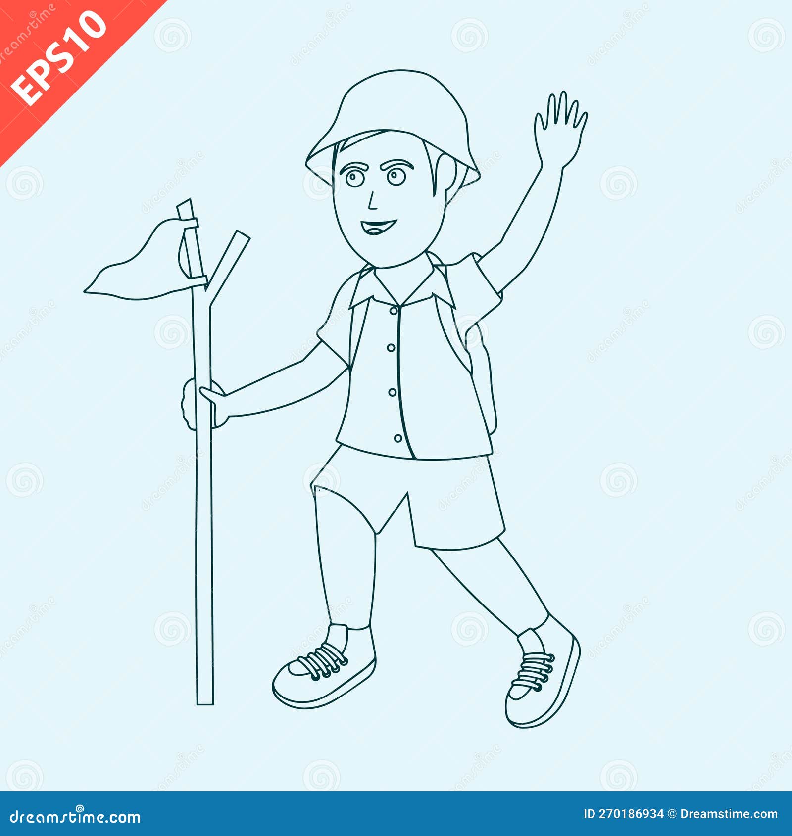 Hand Drawn Boy Scout Design Vector Flat Isolated Illustration Stock ...