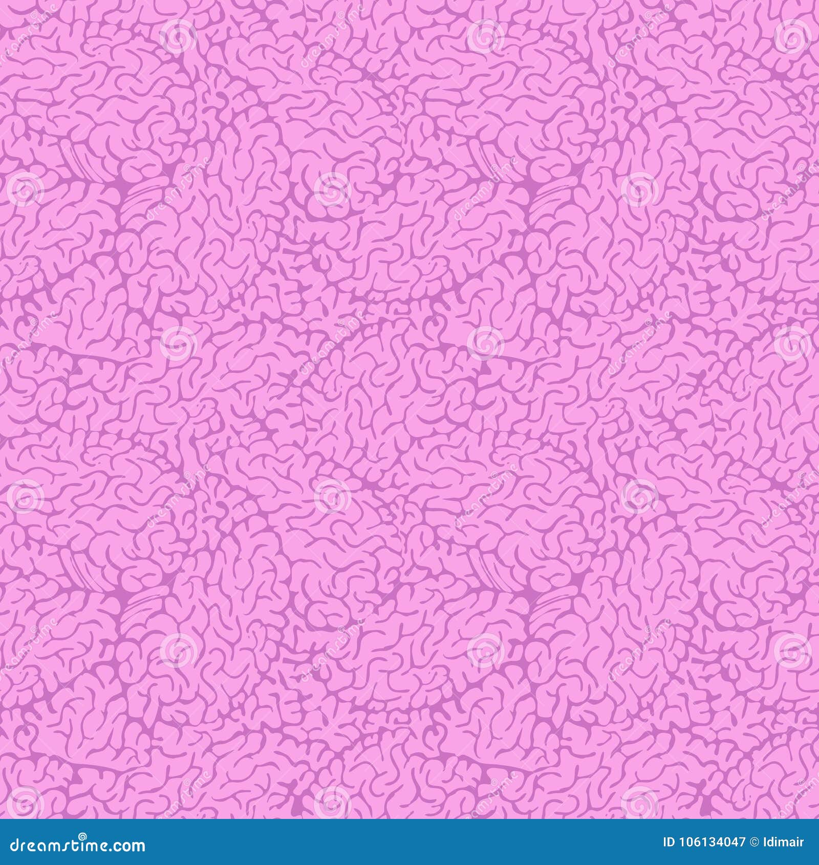 Hand Drawn Brain Seamless Pattern Background. Vector Stock Vector ...