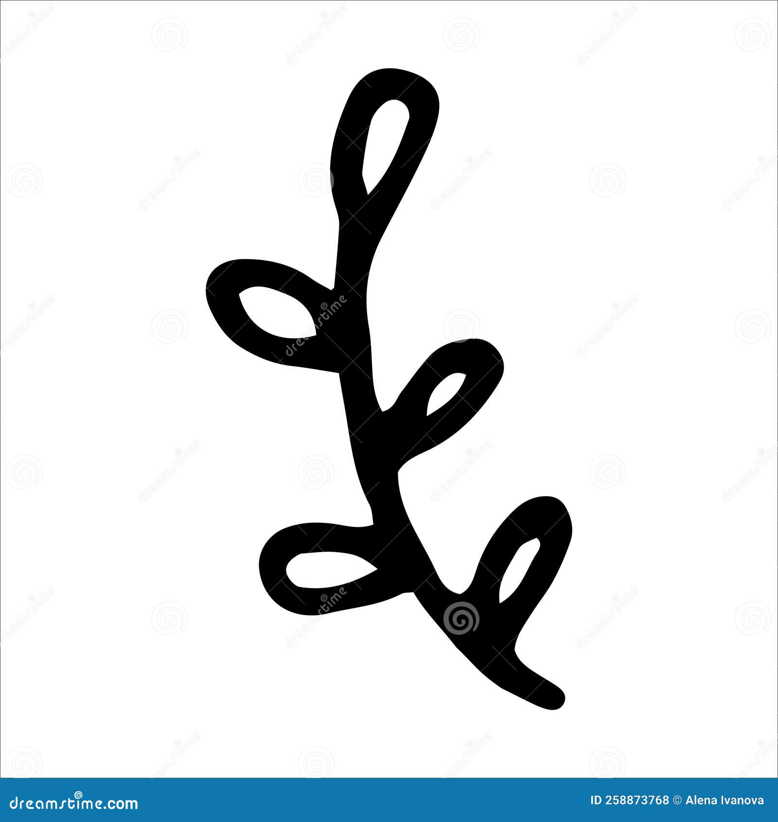 Hand Drawn Branch with Leaves Doodle Vector Illustration Isolated on ...