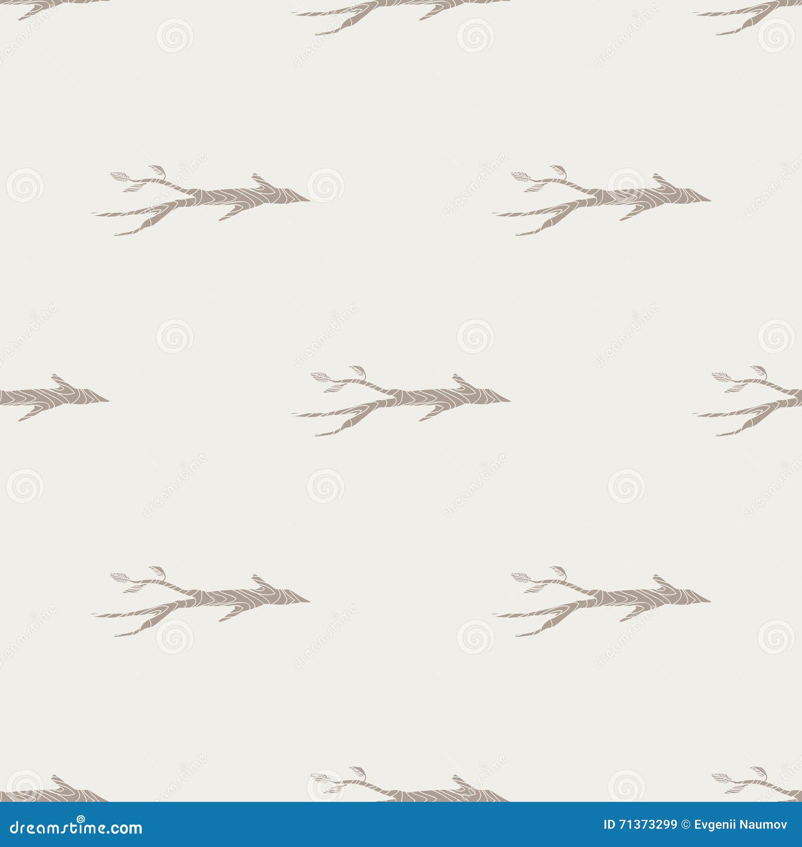 Hand Drawn Branch Seamless Pattern Stock Vector - Illustration of ...