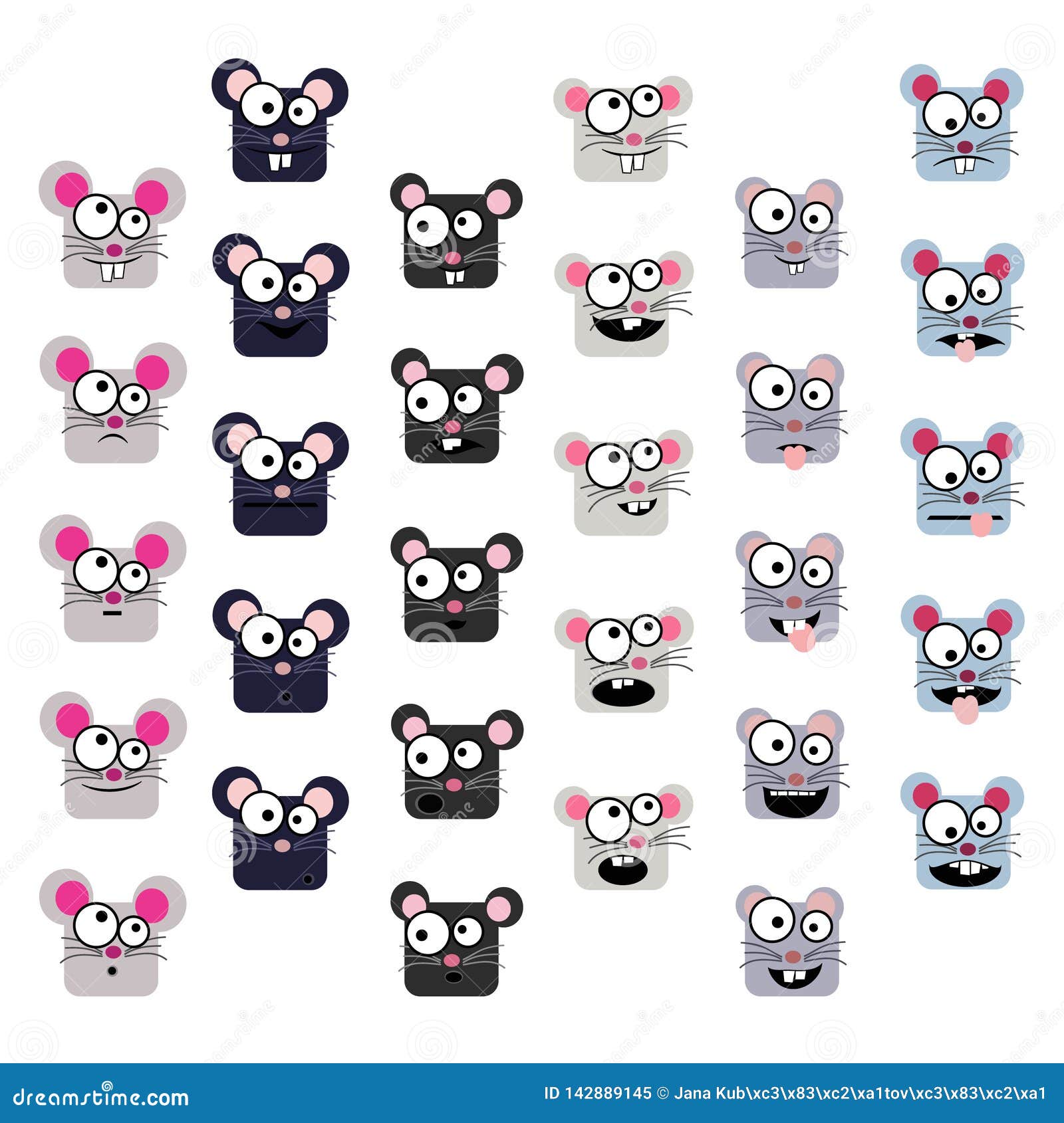 Mouse emoticons set stock vector. Illustration of mouse - 142889145