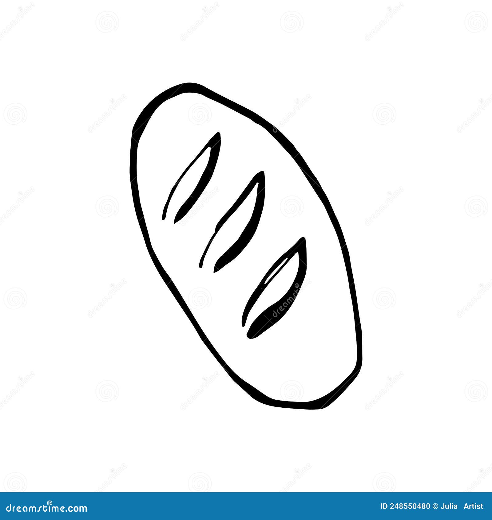 Hand-drawn bread doodle. stock vector. Illustration of retro - 248550480