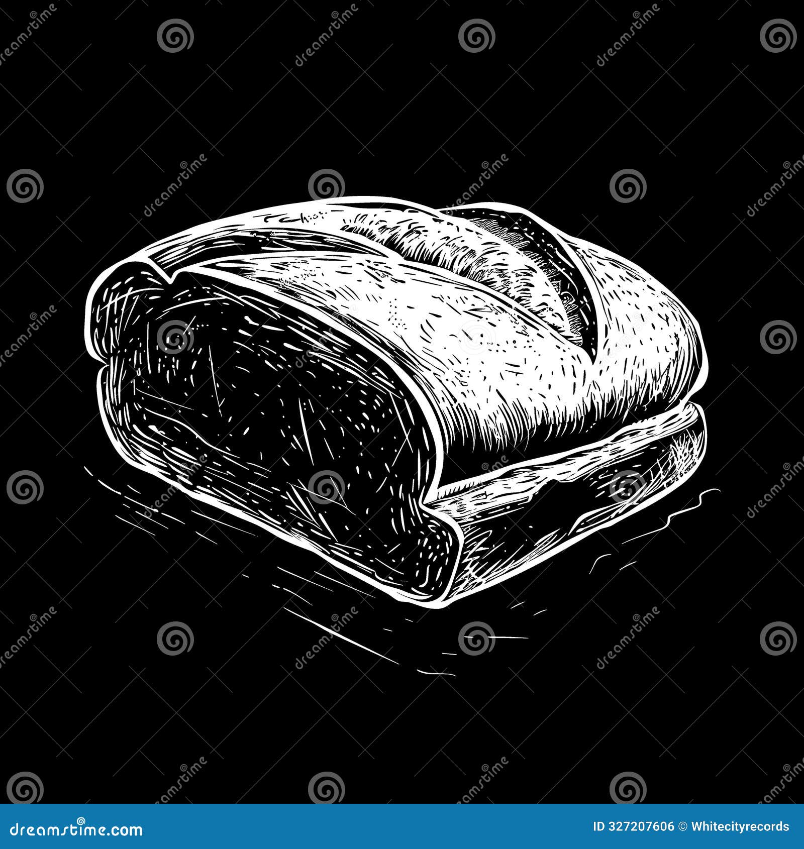 Hand Drawn Bread Illustration on a Blackboard Beautiful Illustration Sketchy Style Chalkboard ...
