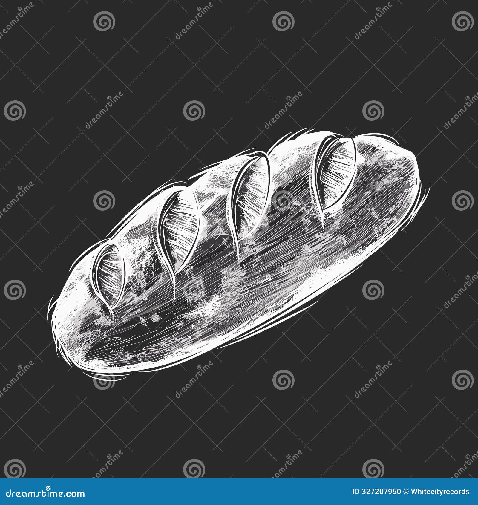 Hand Drawn Bread Illustration on a Blackboard Beautiful Vector Illustration Sketchy Style ...