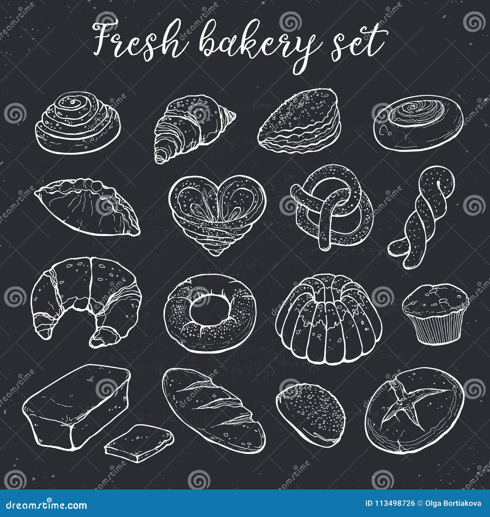 Hand drawn bread stock vector. Illustration of element - 113498726