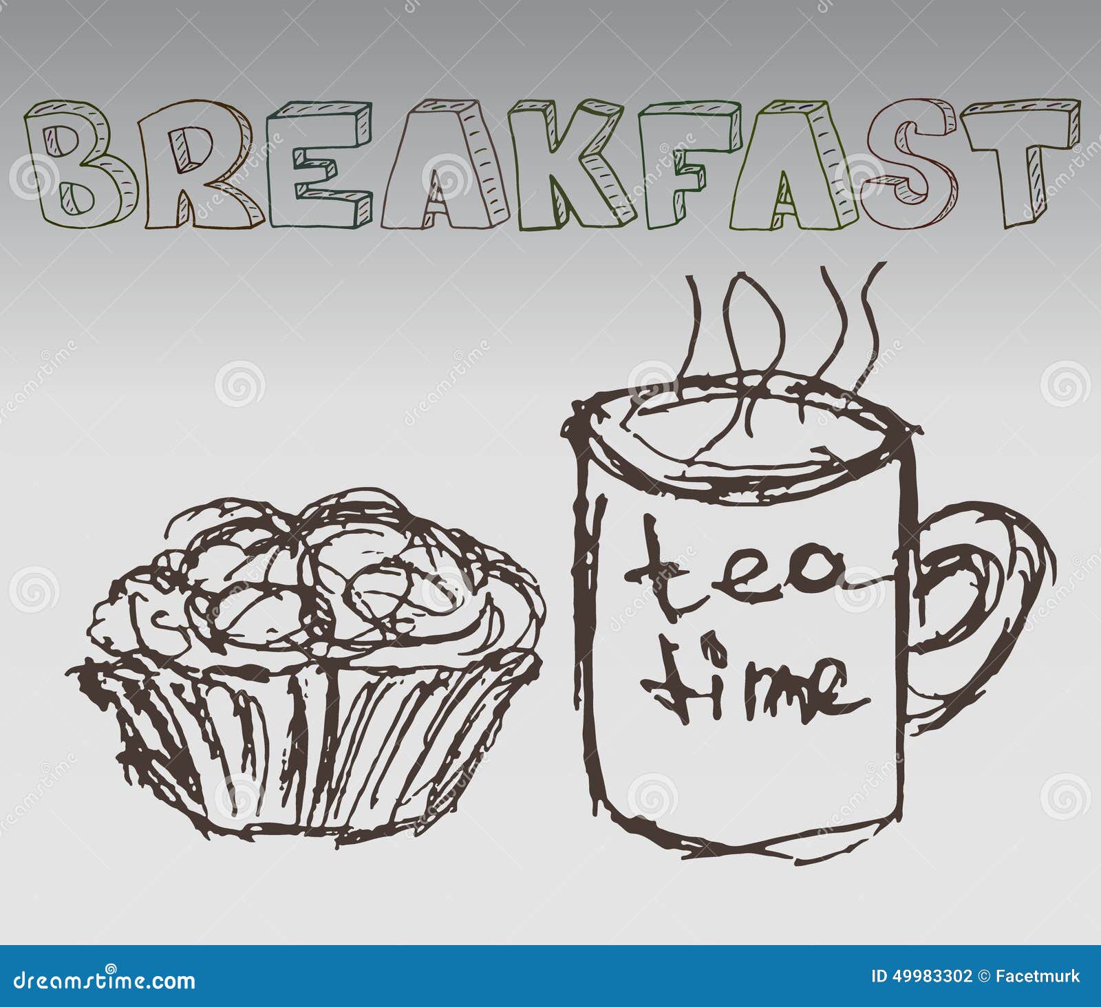 Hand Drawn Breakfast Illustration Vector Stock Vector - Illustration of ...