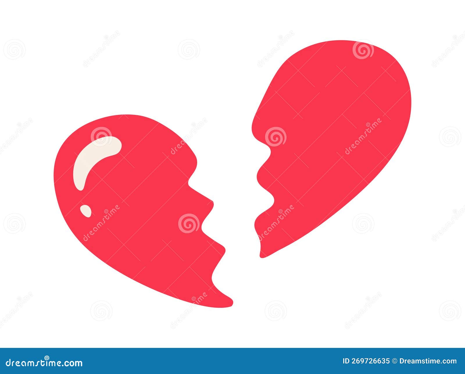 Hand Drawn Broken Heart Cartoon Expression Sign Doodle Flat Icon Stock ...