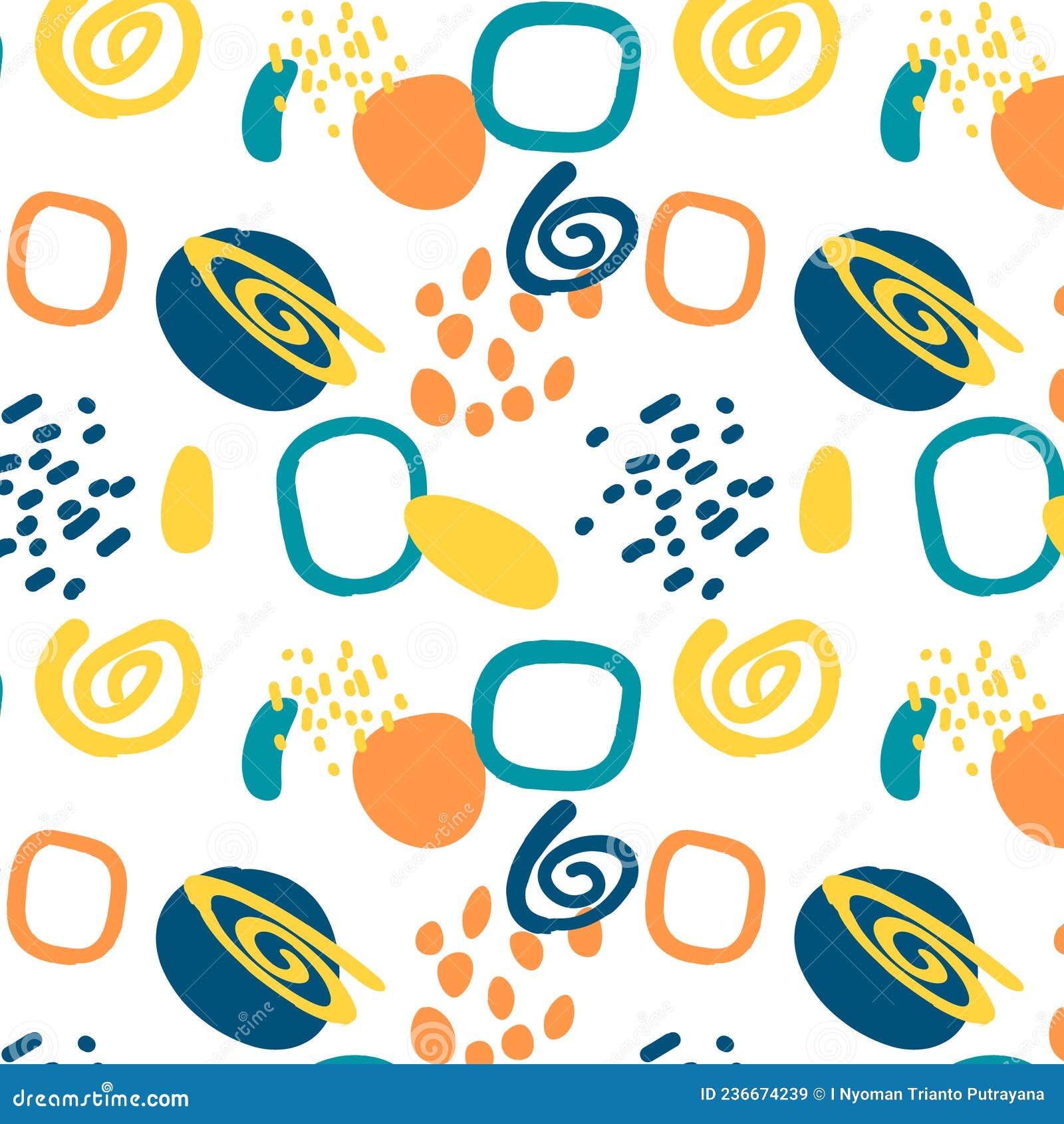 Hand Drawn Brush Pattern Background with Abstract Shape Stock Vector ...