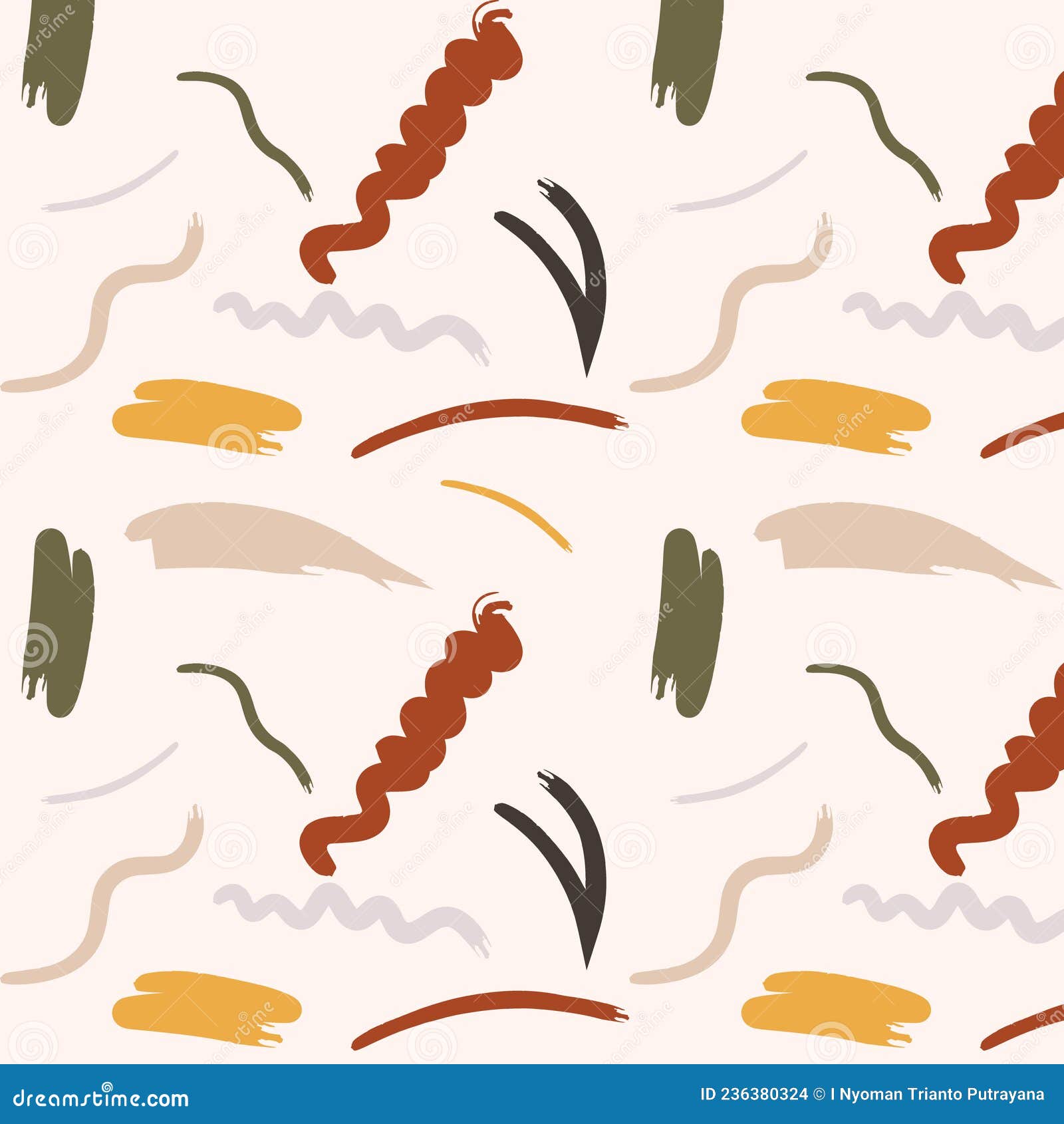 Hand Drawn Brush Pattern Background with Abstract Shape Stock Vector ...