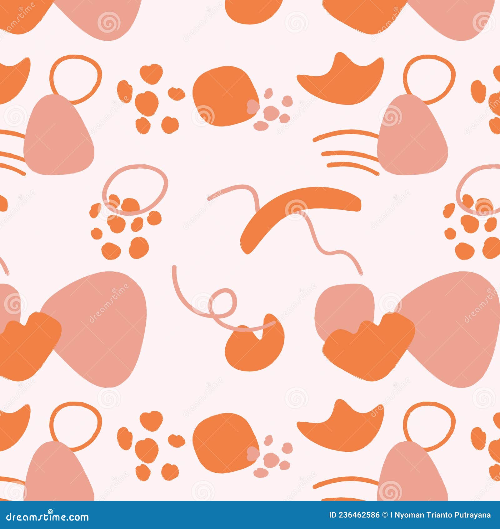 Hand Drawn Brush Pattern Background with Abstract Shape Stock Vector ...