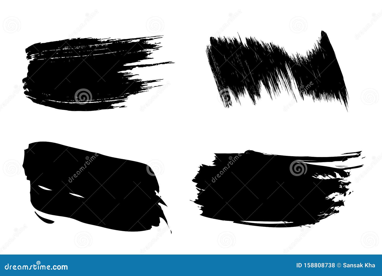 Hand Drawn Brush Stroke Collection Stock Illustration - Illustration of ...