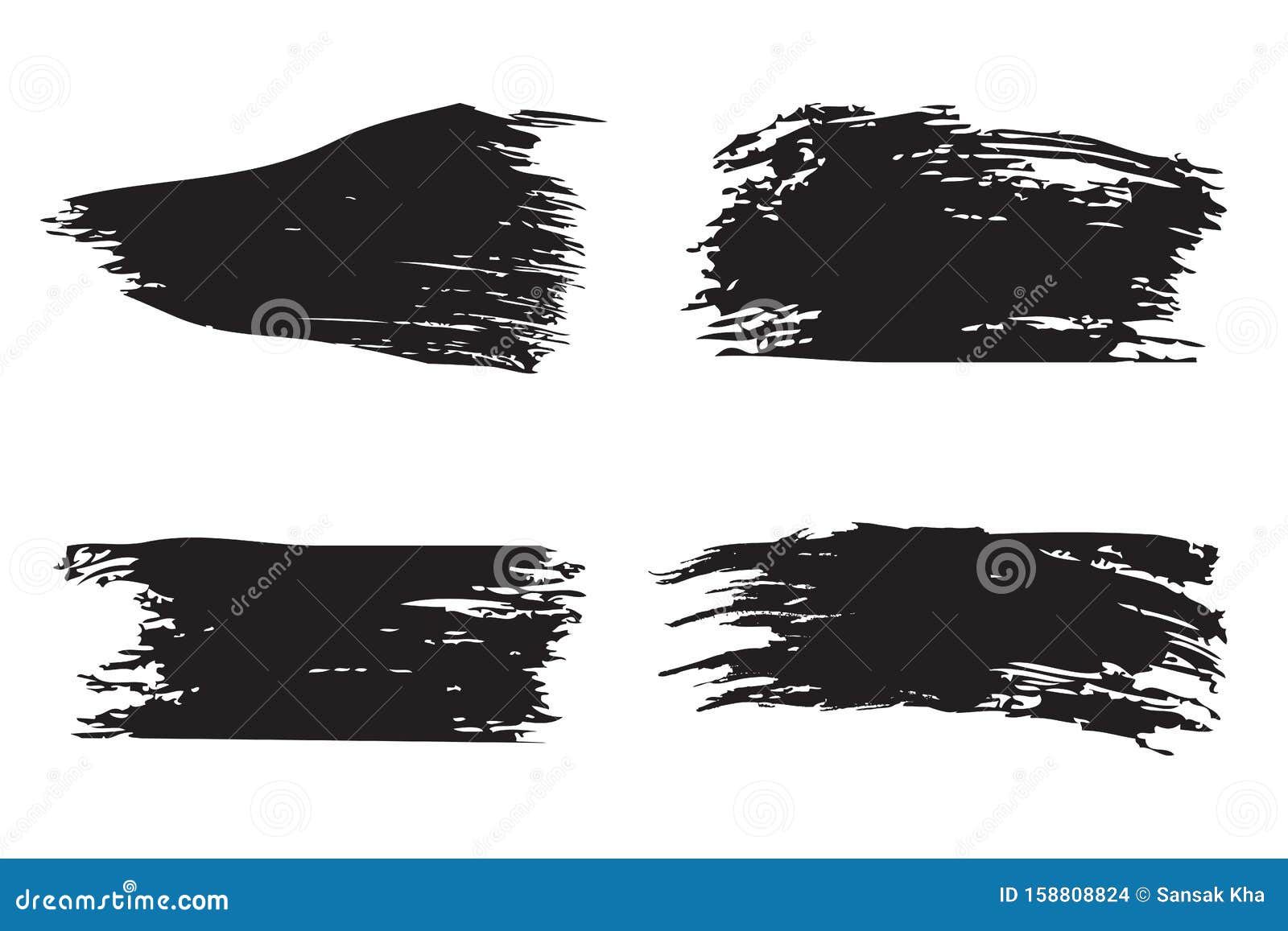 Hand Drawn Brush Stroke Collection Stock Illustration - Illustration of ...