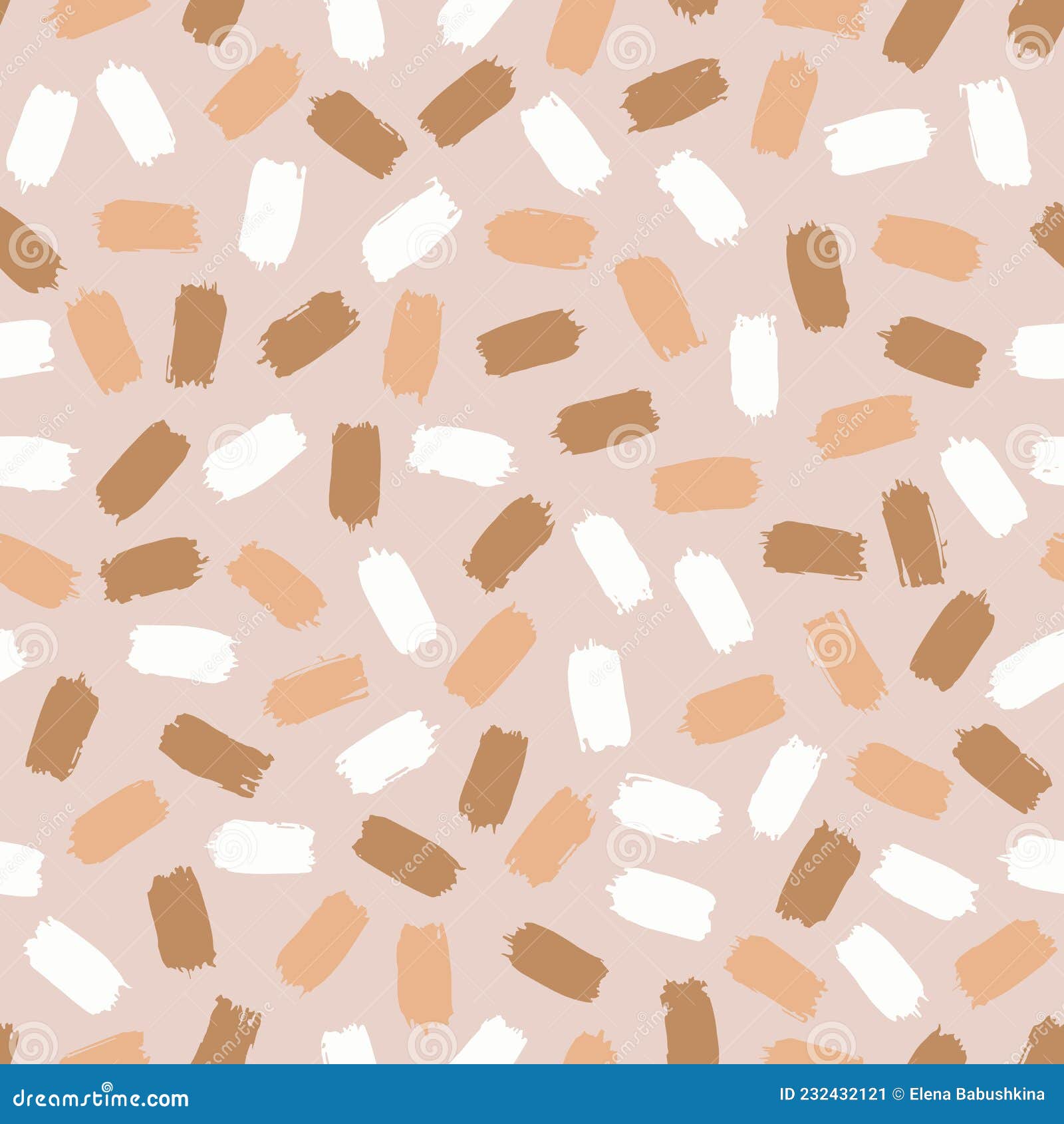 Hand Drawn Brush Stroke Seamless Pattern. Vector Illustration Stock ...