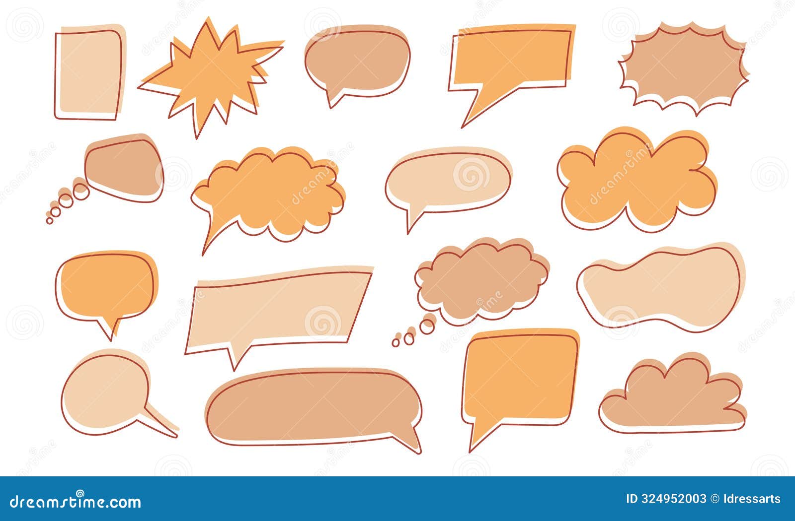 Hand Drawn Bubble Frames To Write and Design Your Text. Stock ...