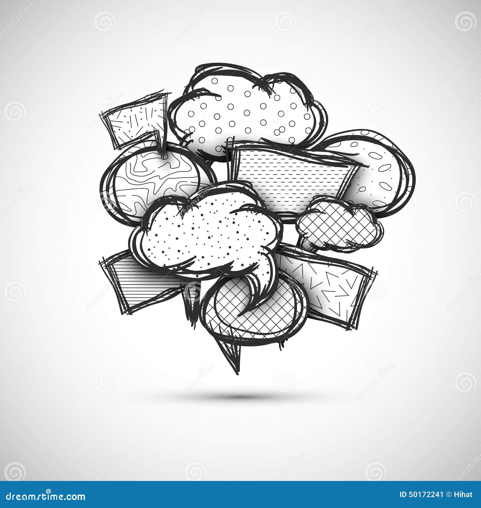 Hand drawn bubble speech stock vector. Illustration of clipart - 50172241
