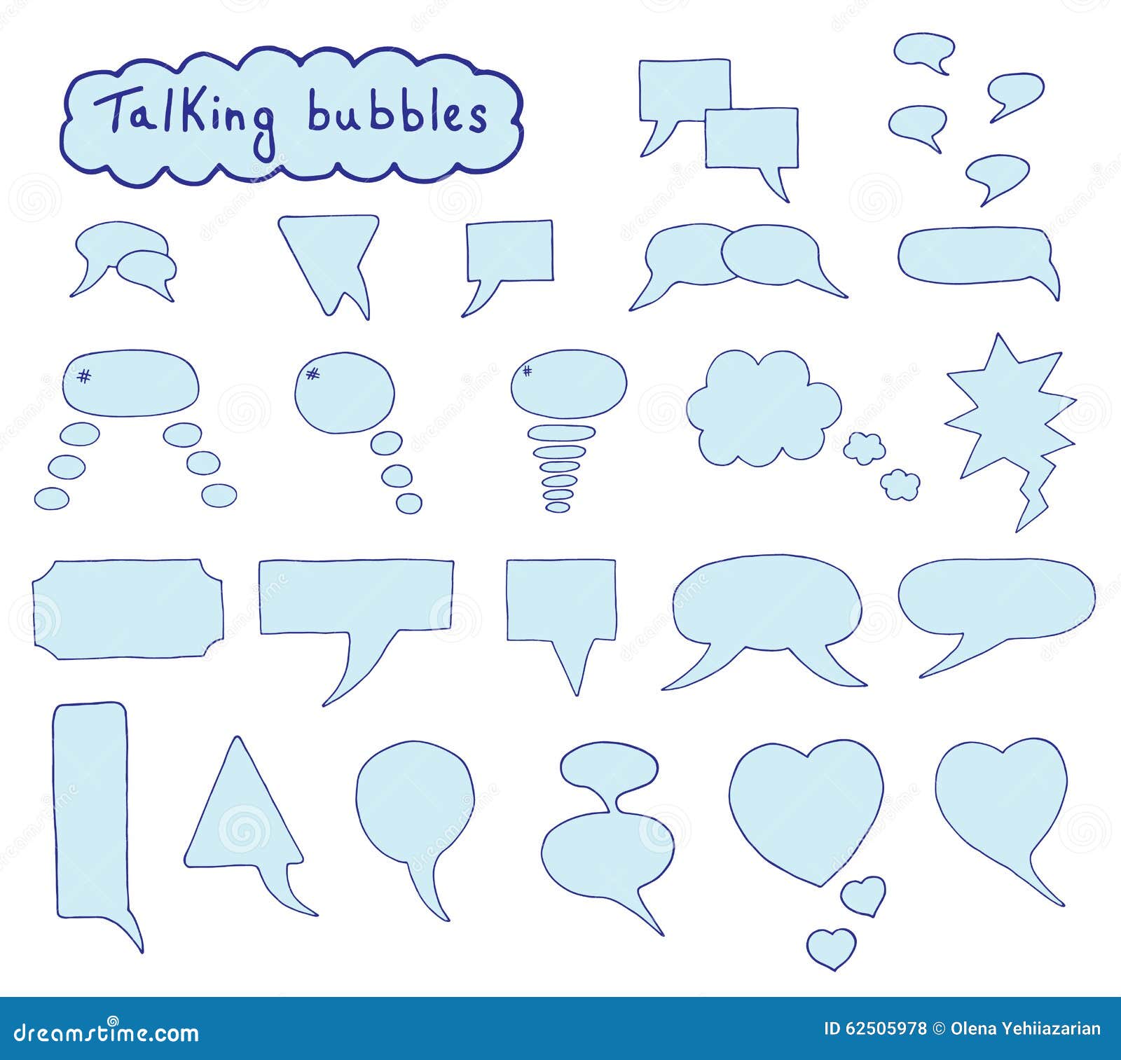 Hand drawn bubbles set stock vector. Illustration of hand - 62505978