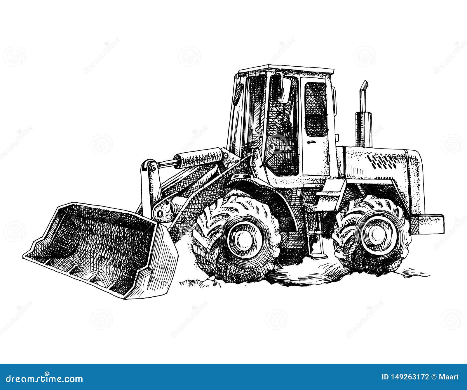 Bulldozer Illustration Art Drawing Sketch Royalty-Free Stock ...