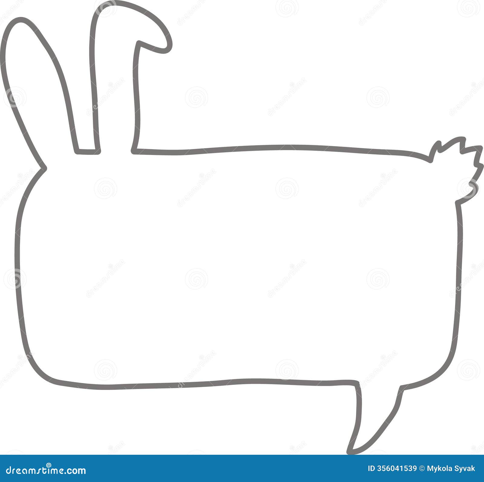 Hand Drawn Bunny Shape Frame Stock Illustration - Illustration of ...