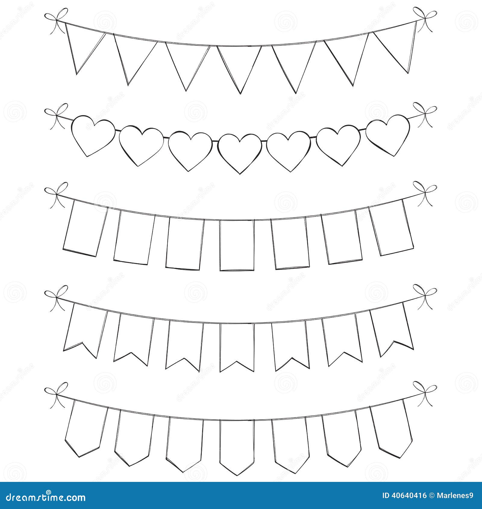 Hand Drawn Bunting stock vector. Illustration of party - 40640416