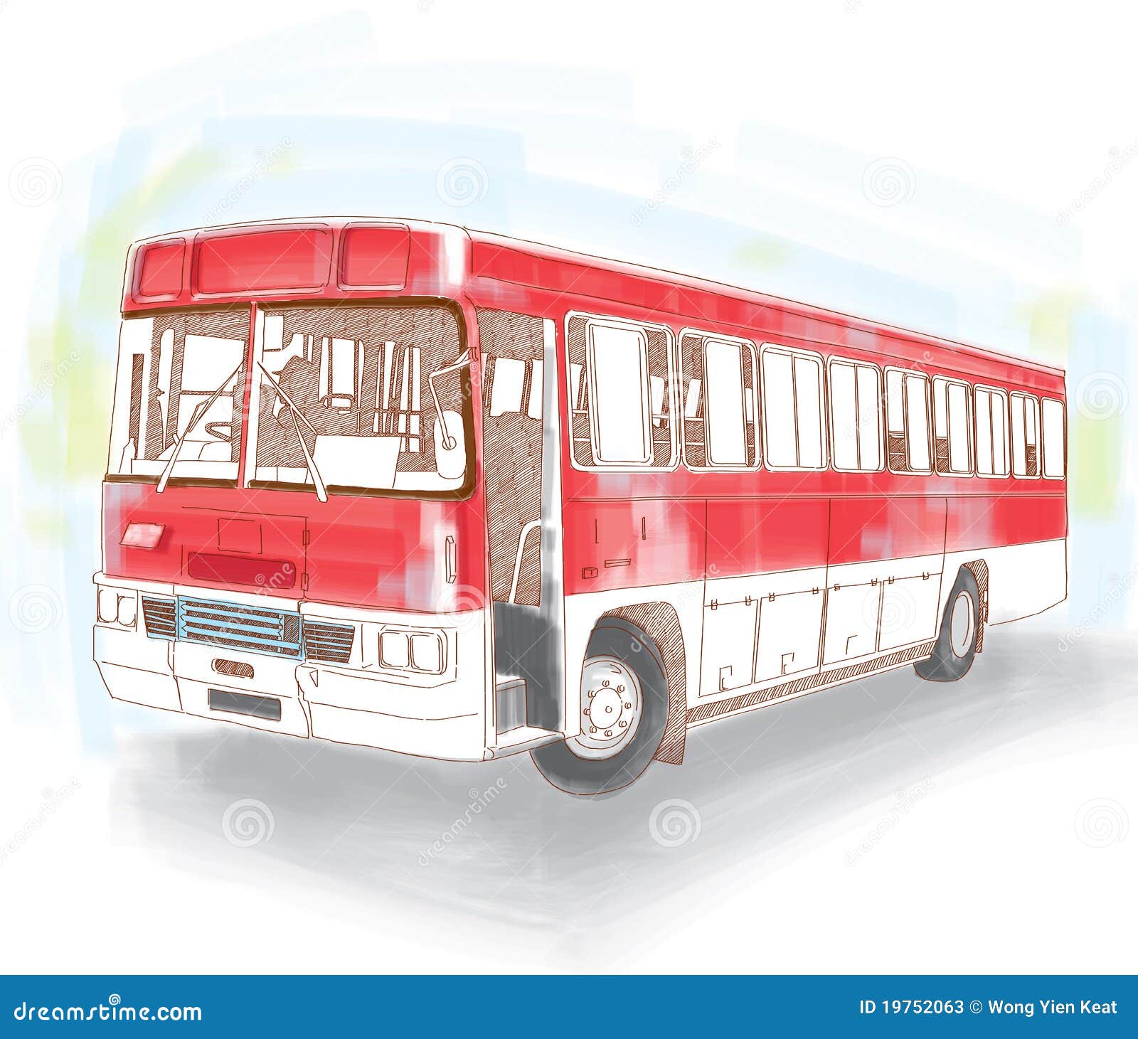 Hand Drawn Bus stock vector. Illustration of vehicle - 19752063