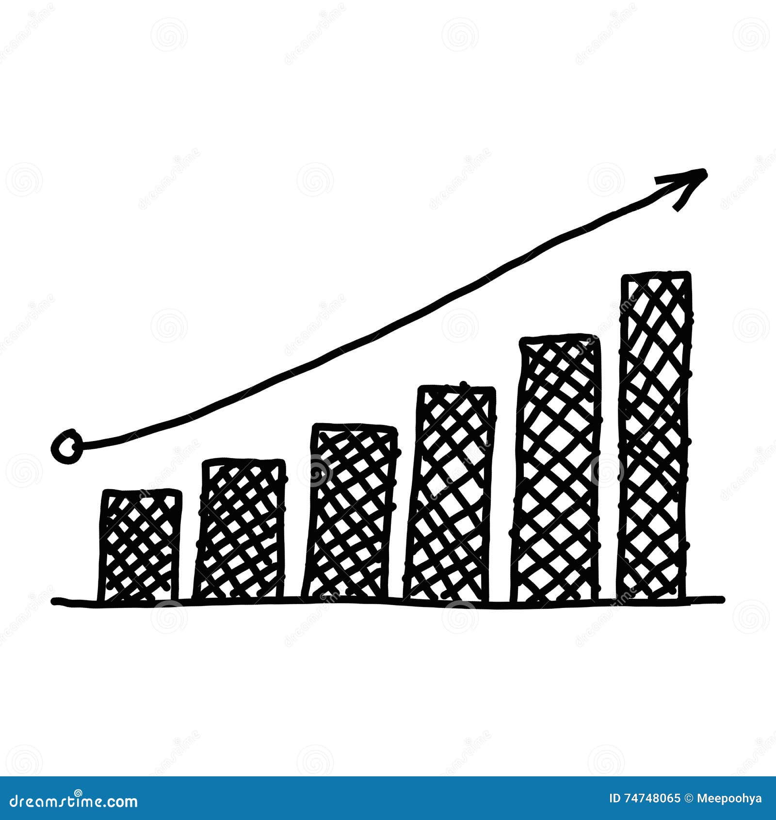 Hand Drawn a Business Bar Graph Show To Concept of Data Processing ...