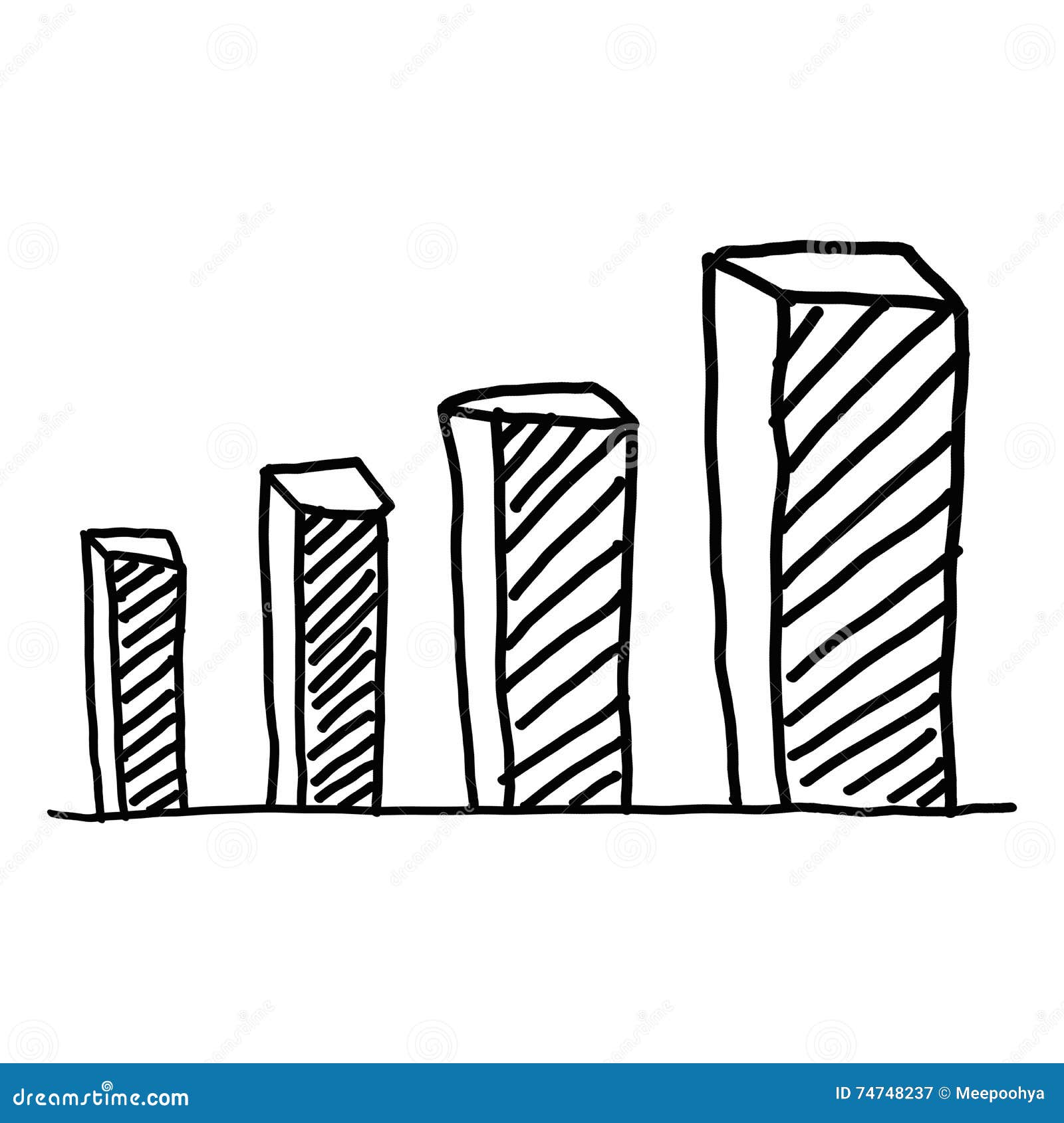 Hand Drawn a Business Bar Graph Show To Concept of Data Processing ...
