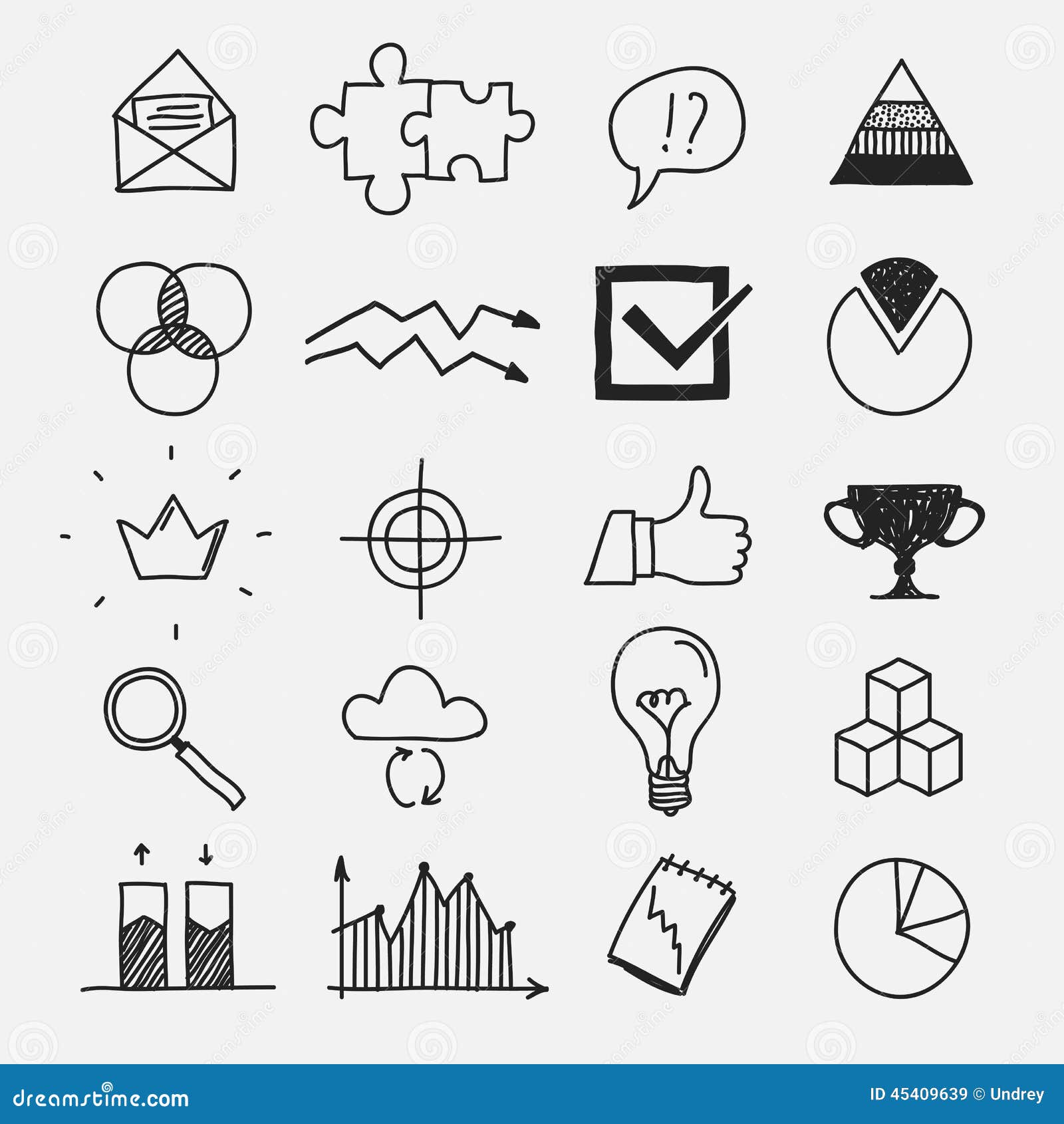Business Doodle Icon. Hand Drawn Sketch. Coloring Page. Vector ...