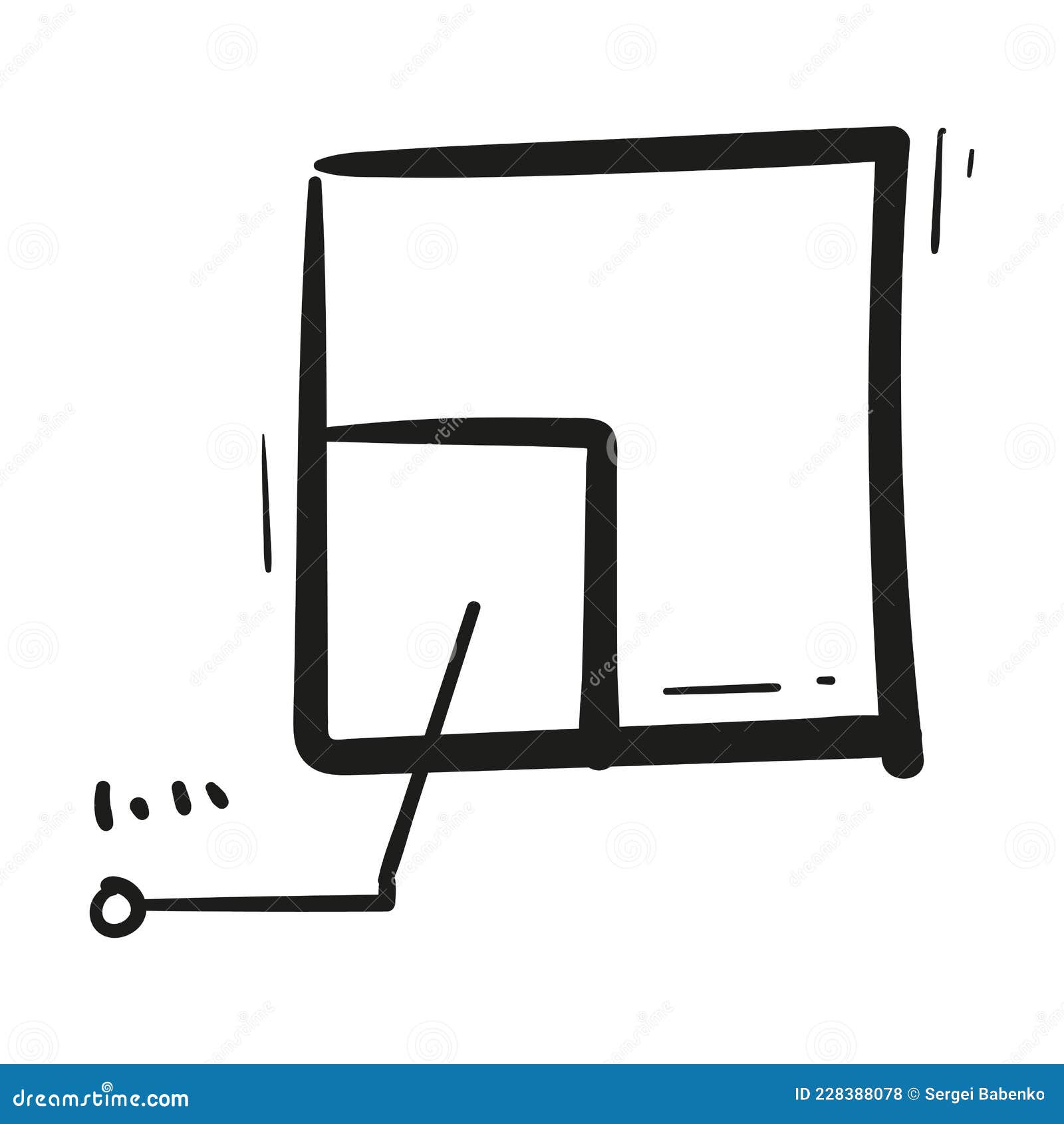 Hand Drawn Business Graph Icon in Doodle Style Isolated Stock Vector ...