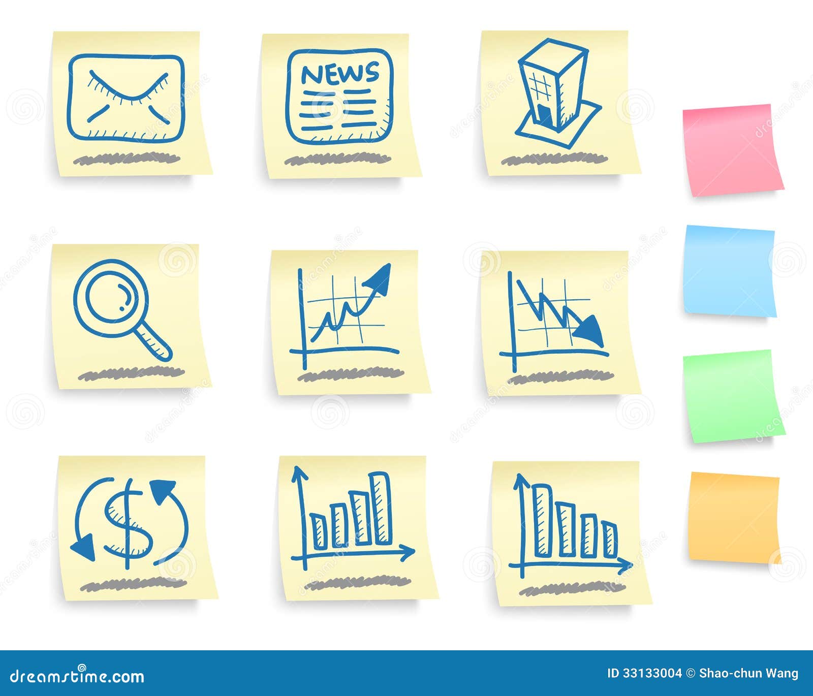 Hand Drawn Business Icon Set Stock Vector - Illustration of collection ...