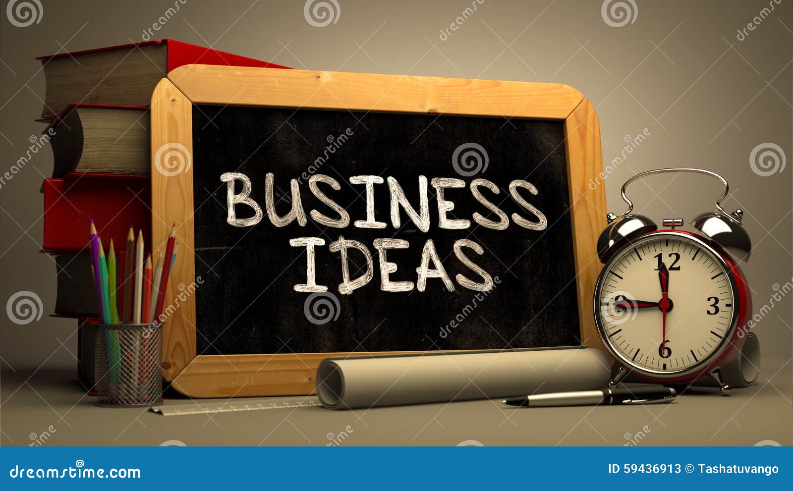 Hand Drawn Business Ideas Concept on Chalkboard Stock Image - Image of ...