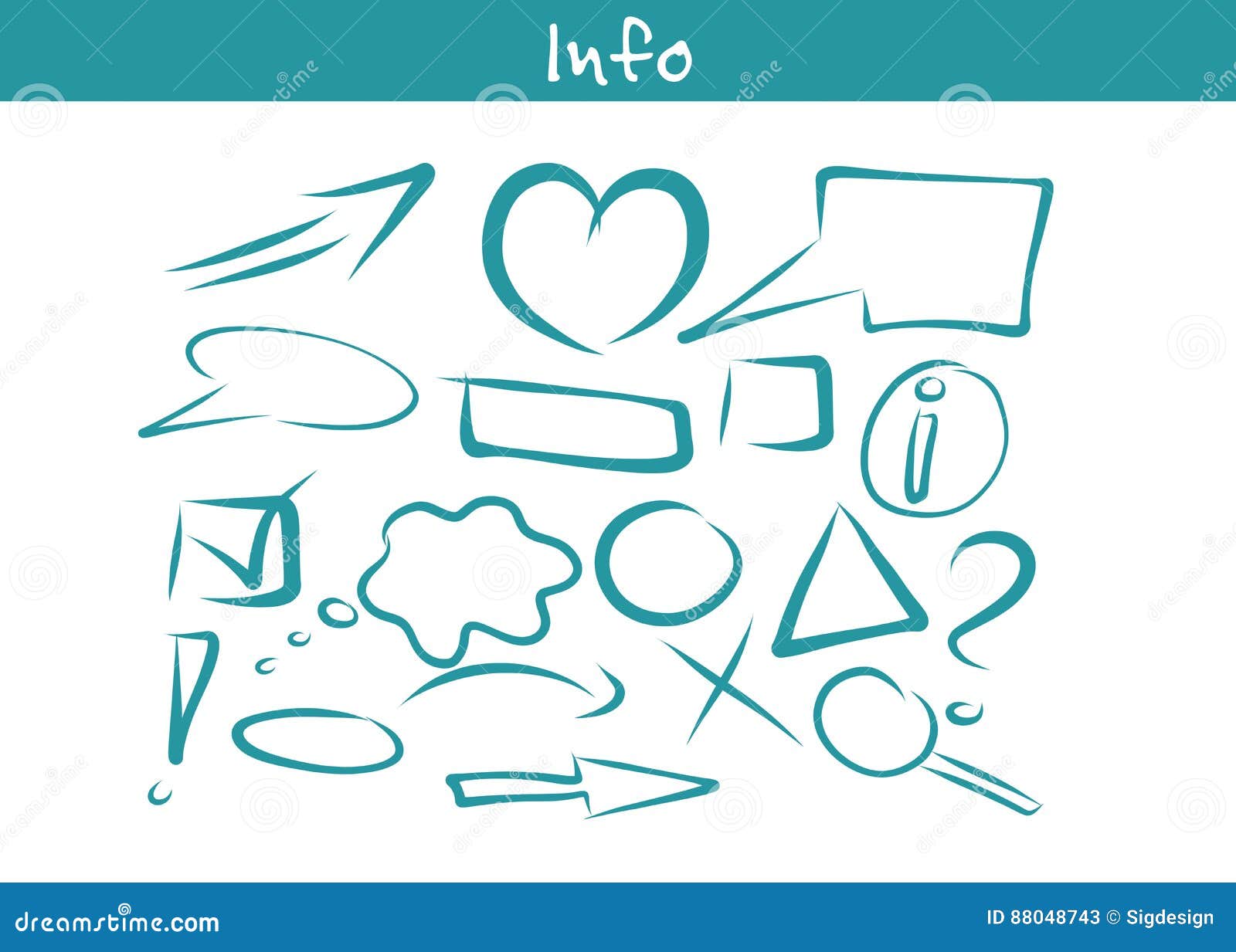 Hand Drawn Business Info Icon Set Stock Vector - Illustration of social ...