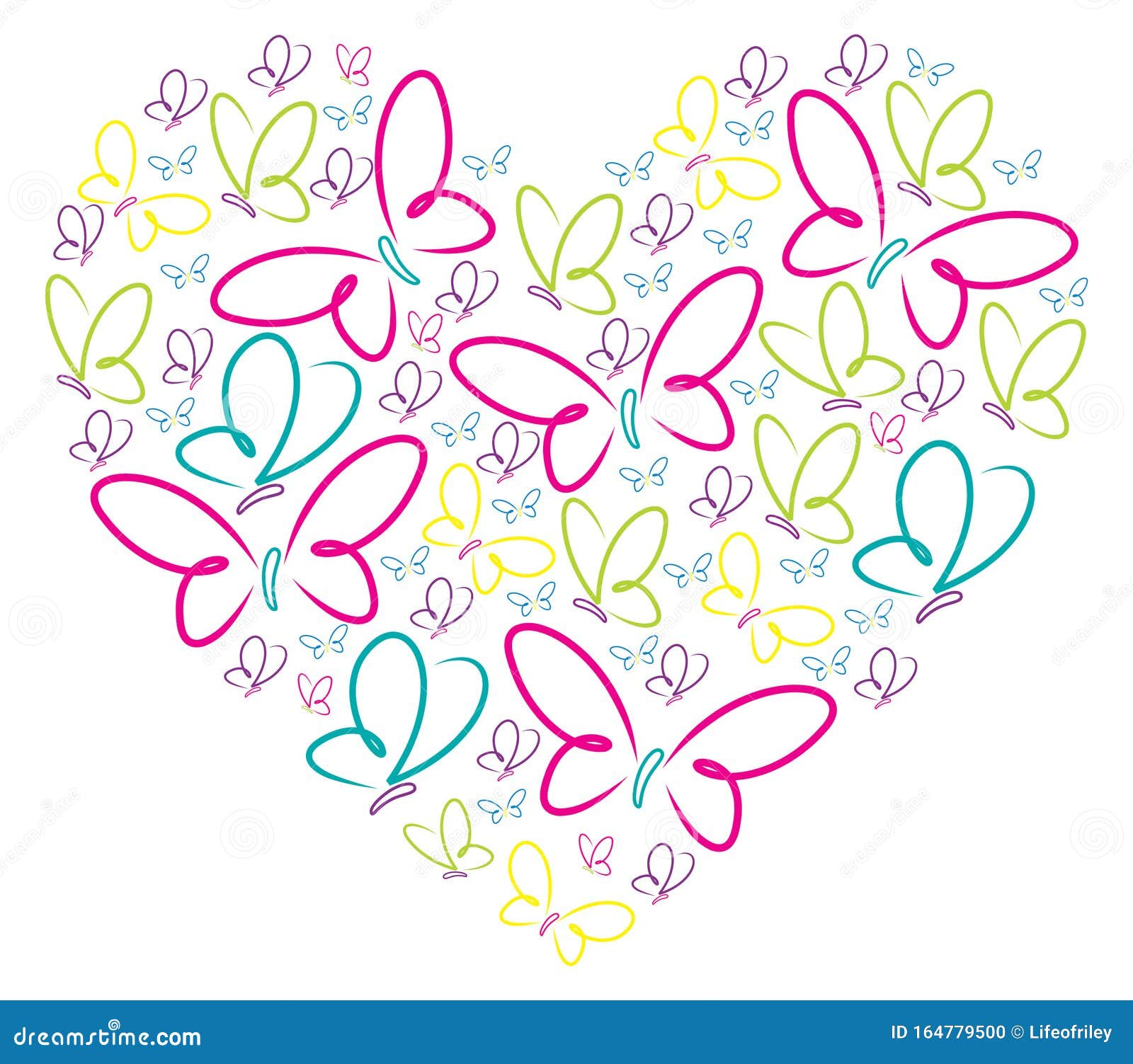 Hand Drawn Butterflies Heart Stock Vector - Illustration of butterflies ...