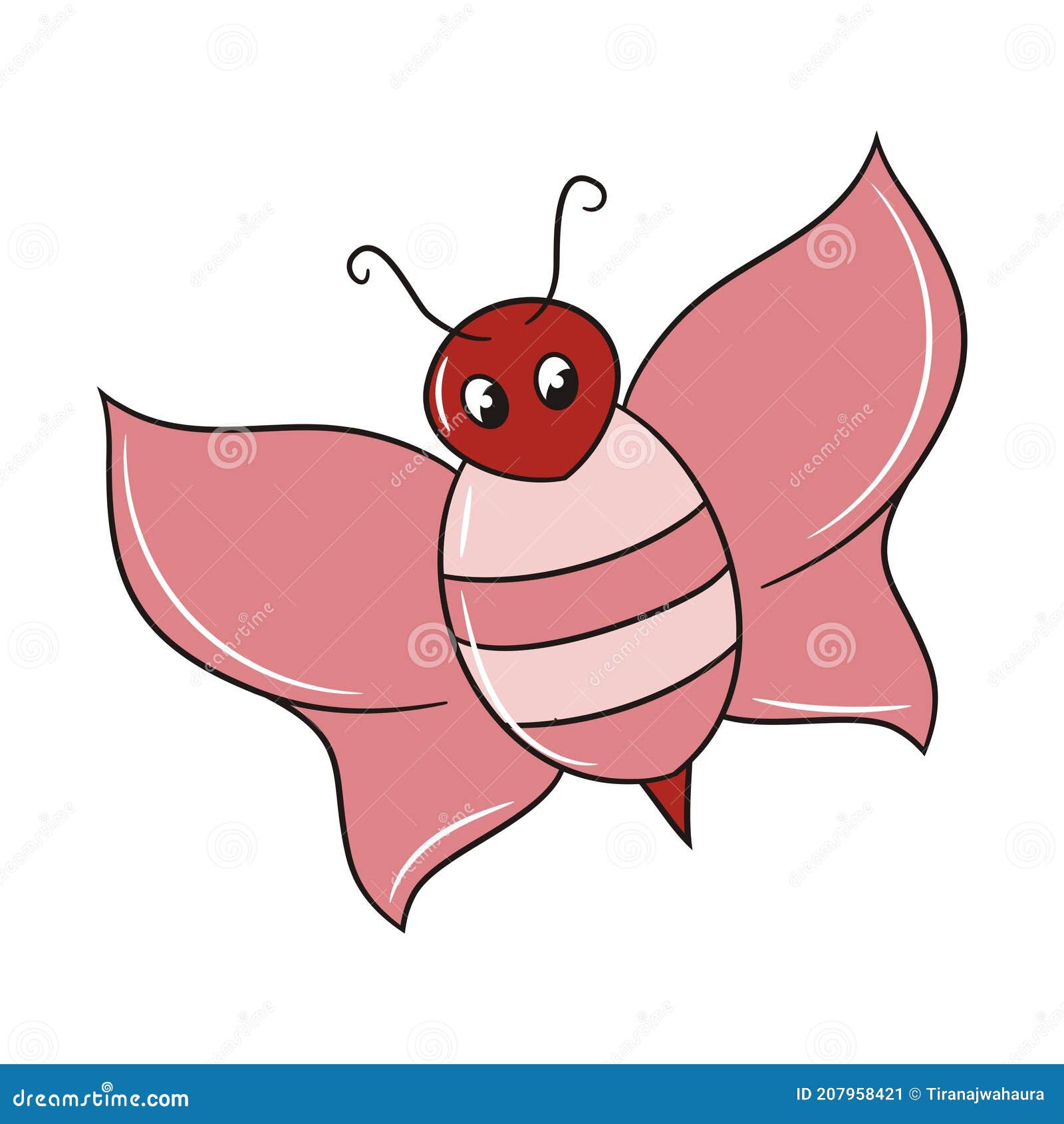 Hand Drawn of Butterfly Vector Illustration with Simple Flat Design ...