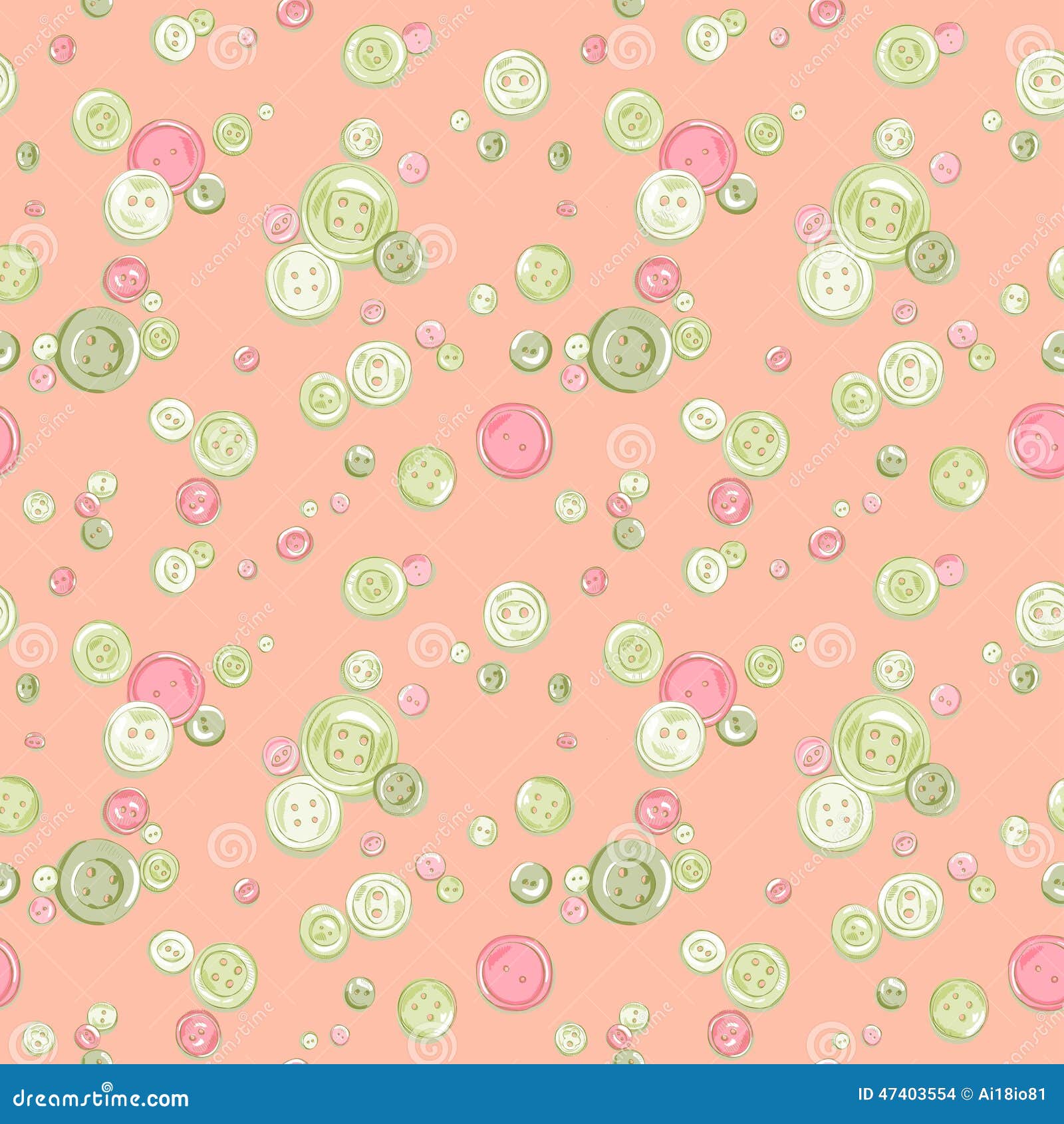 Hand drawn buttons pattern stock vector. Illustration of embroidery ...