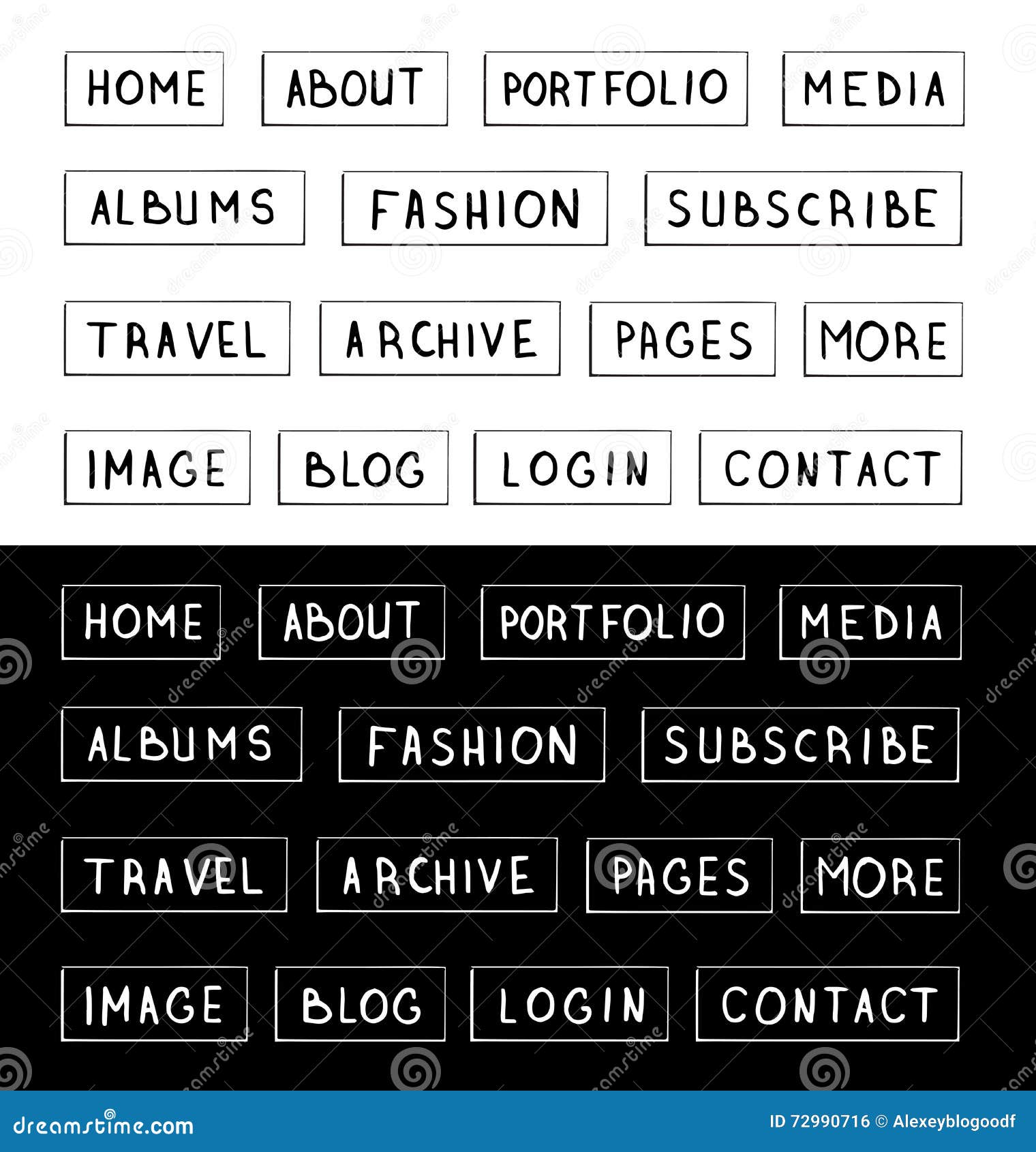 Hand Drawn Buttons. Template for Design Websites, Apps and Interface ...